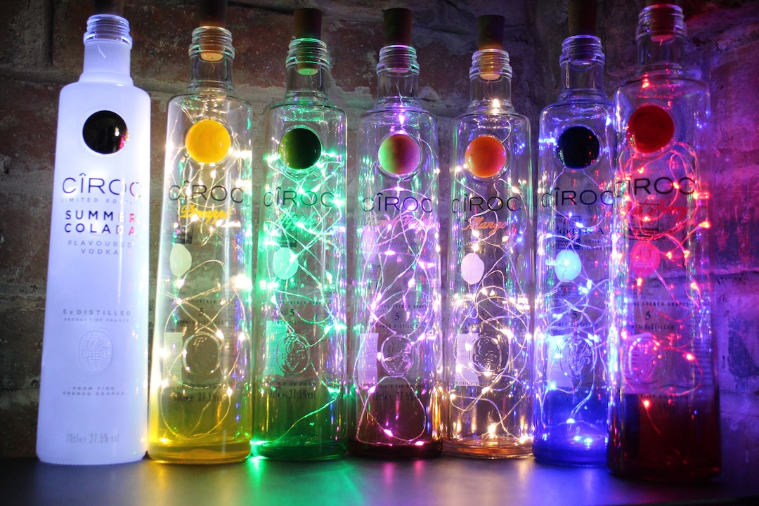 Ciroc Vodka Bottle Lamp- 20 LED Lights - Upcycled Booze Lamp - Etsy