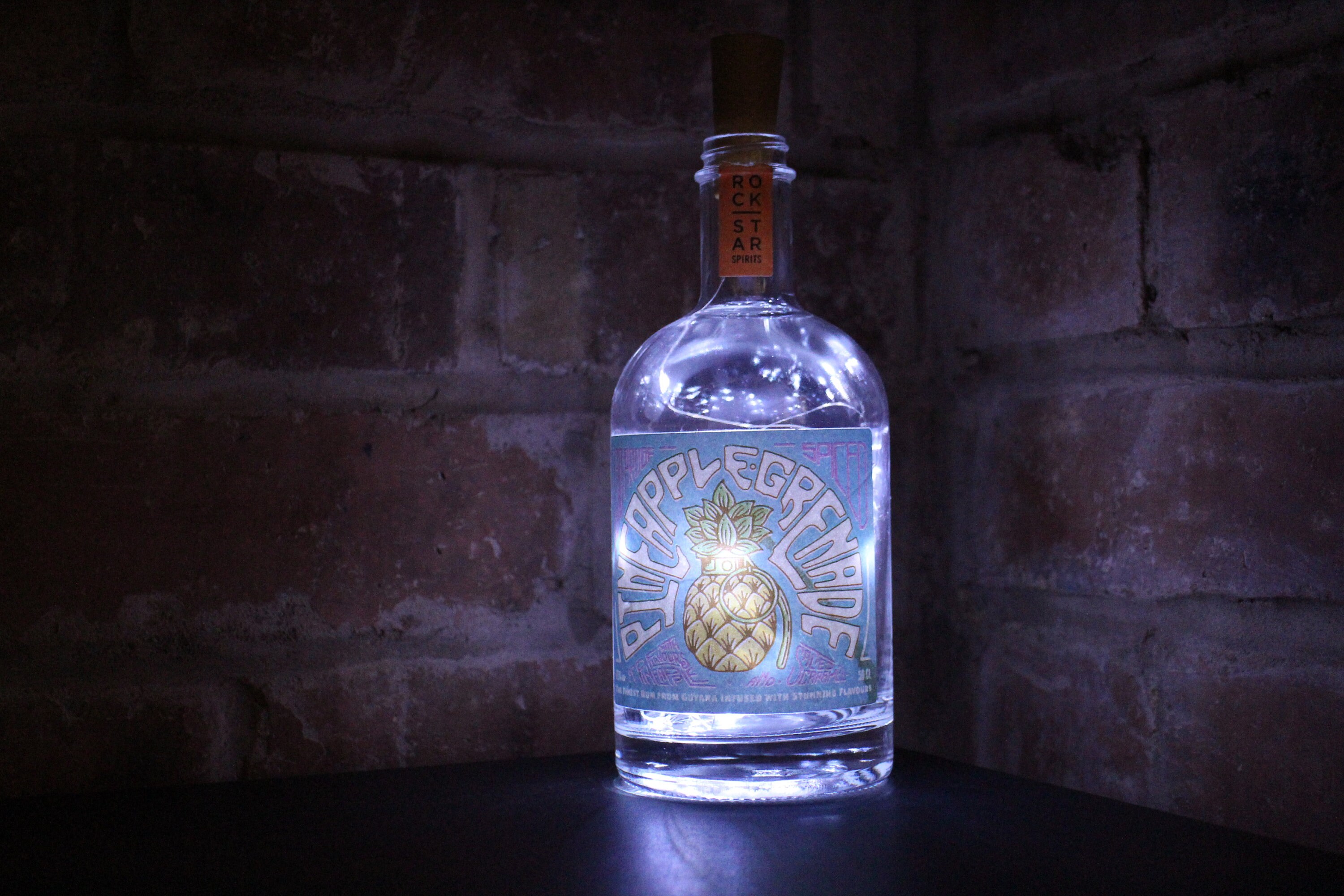 Pineapple Grenade Rum Bottle Lamp 20 LED Lights Upcycled | Etsy