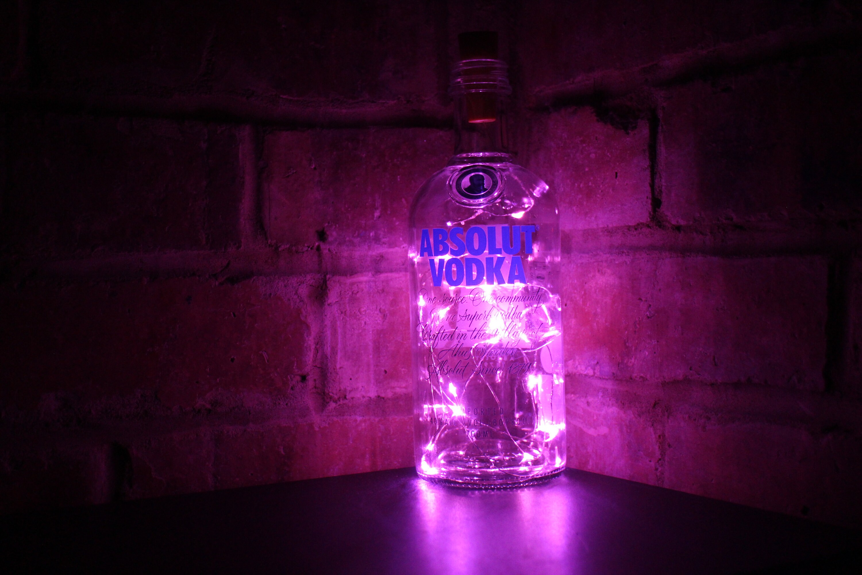 Absolut Vodka Bottle Lamp 20 LED Lights Upcycled | Etsy