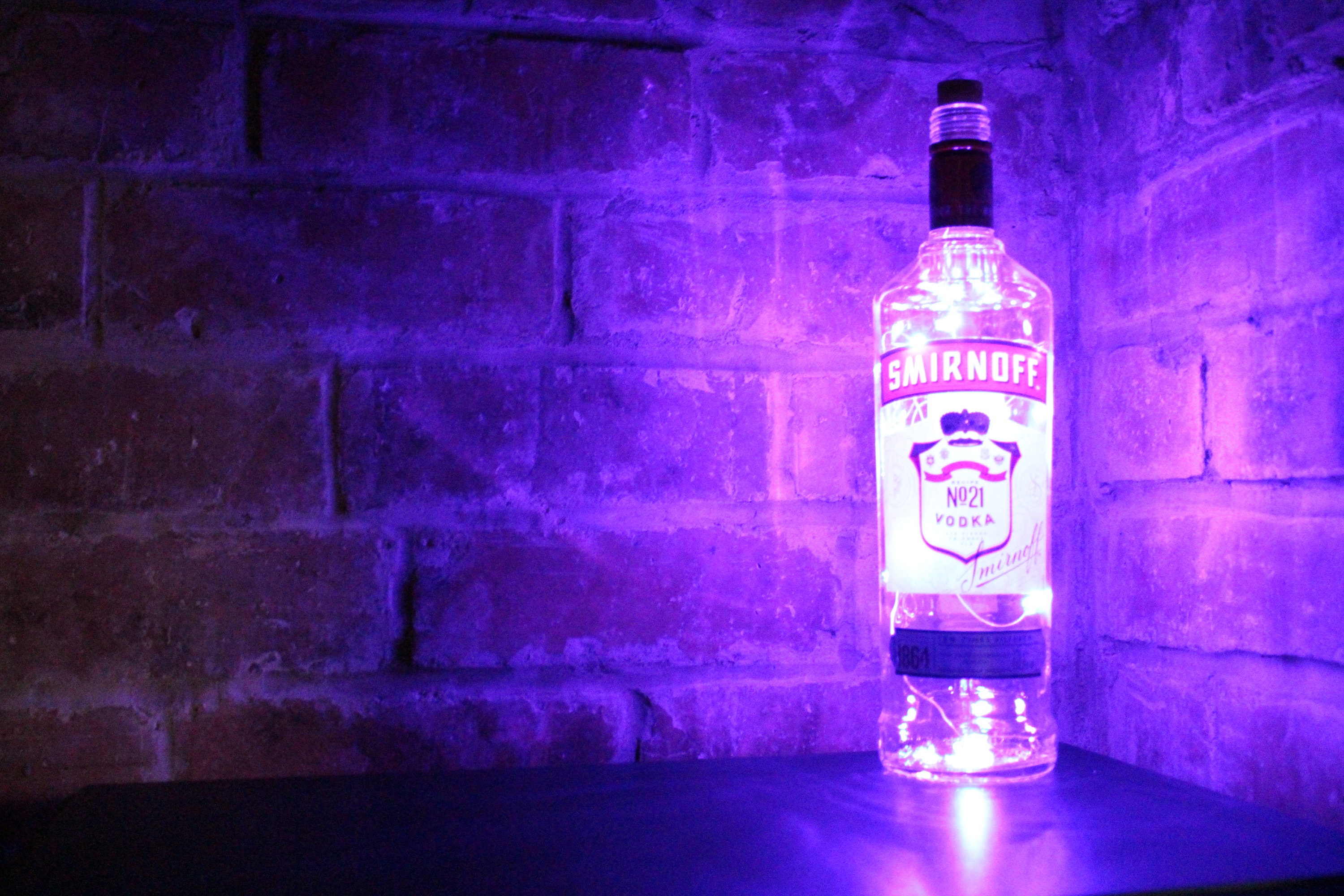 Smirnoff Red Vodka Bottle Lamp 20 LED Lights Upcycled Man | Etsy