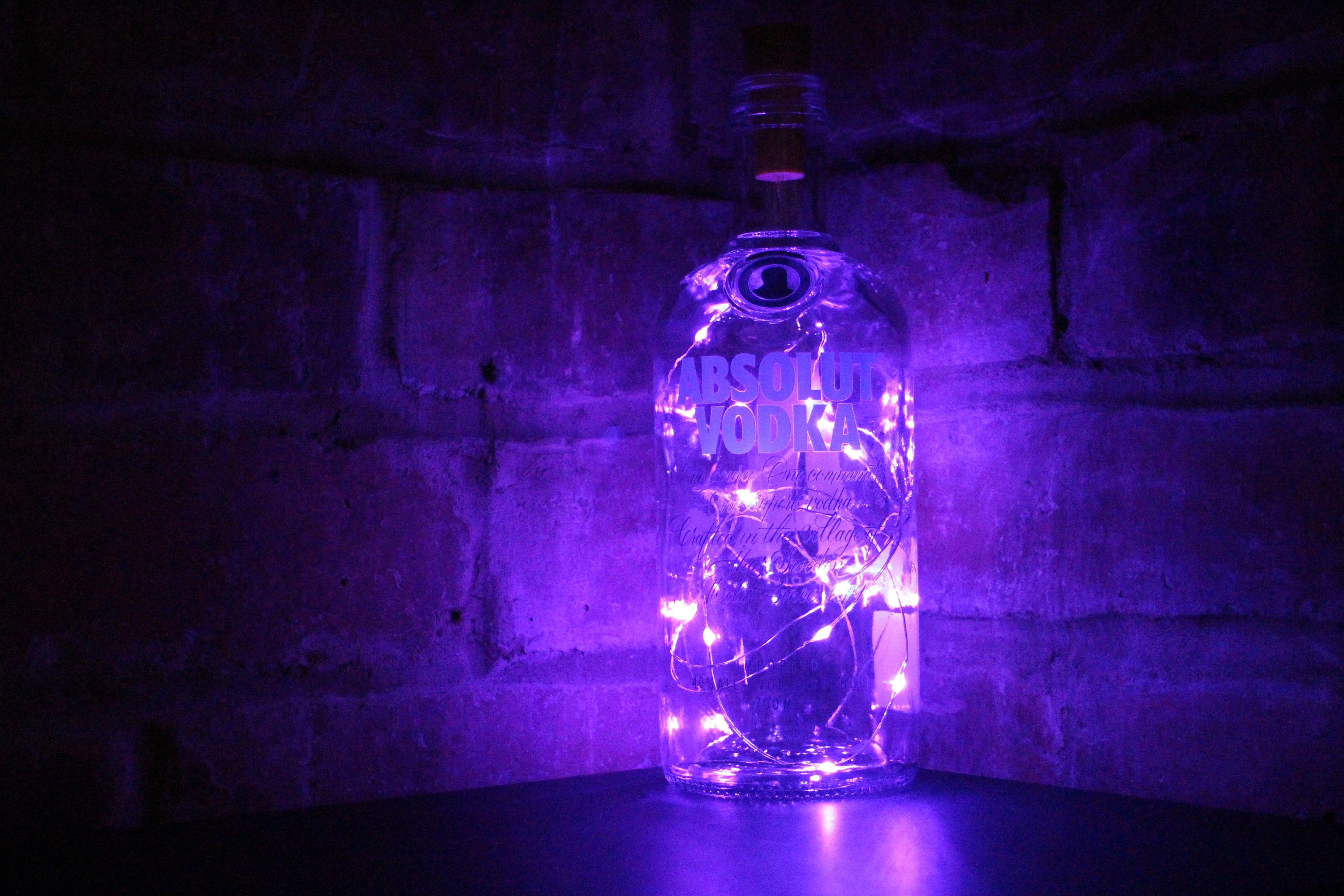 Absolut Vodka Bottle Lamp 20 LED Lights Upcycled | Etsy