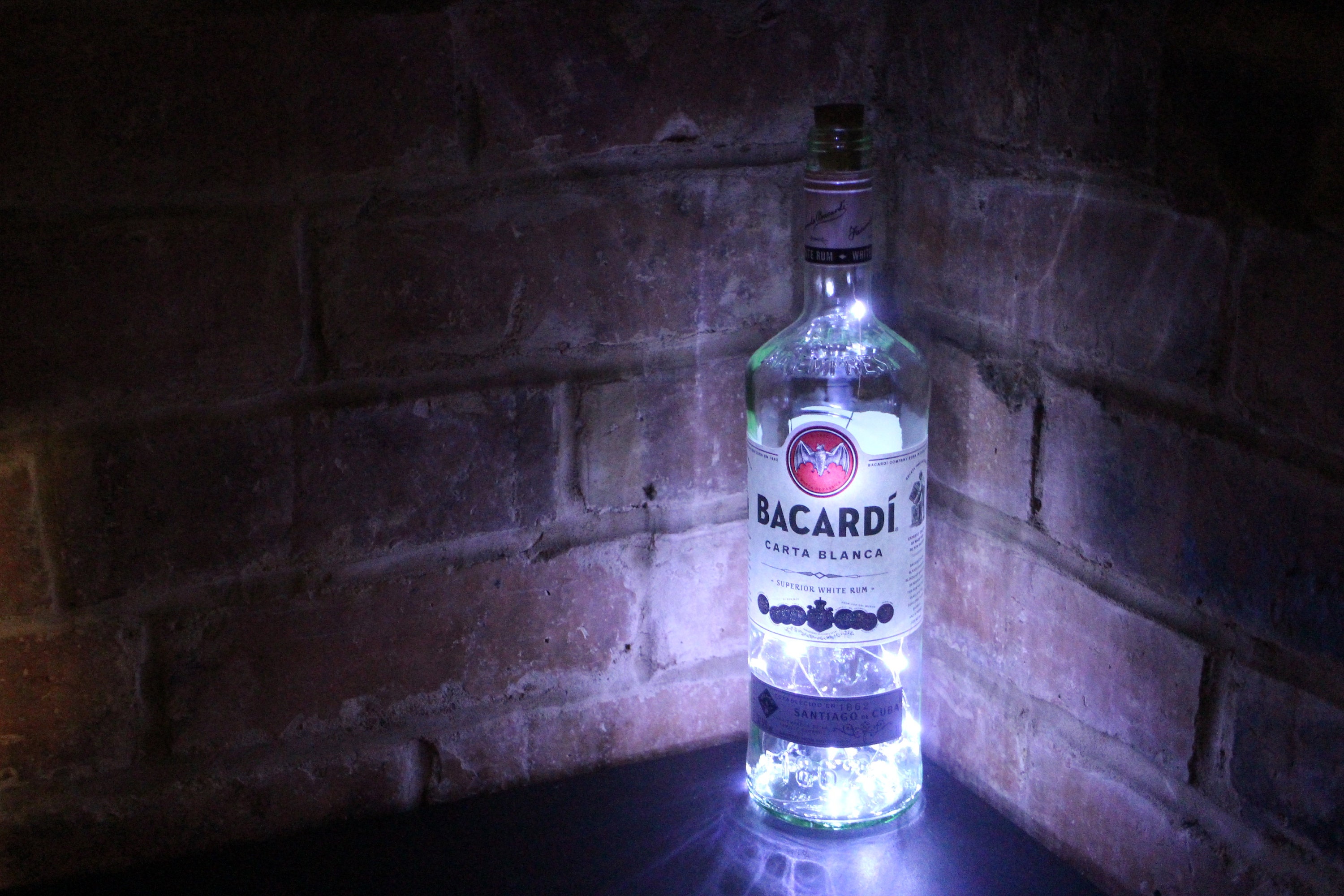 Bacardi Rum 1 Litre Liquor Bottle Lamp 20 LED Lights | Etsy