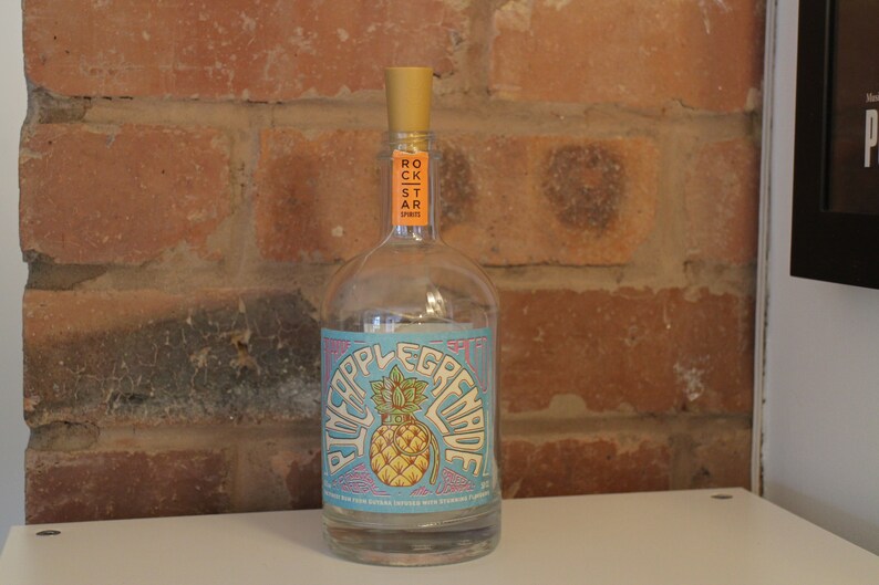 Pineapple Grenade Rum Bottle Lamp 20 LED Lights Upcycled - Etsy
