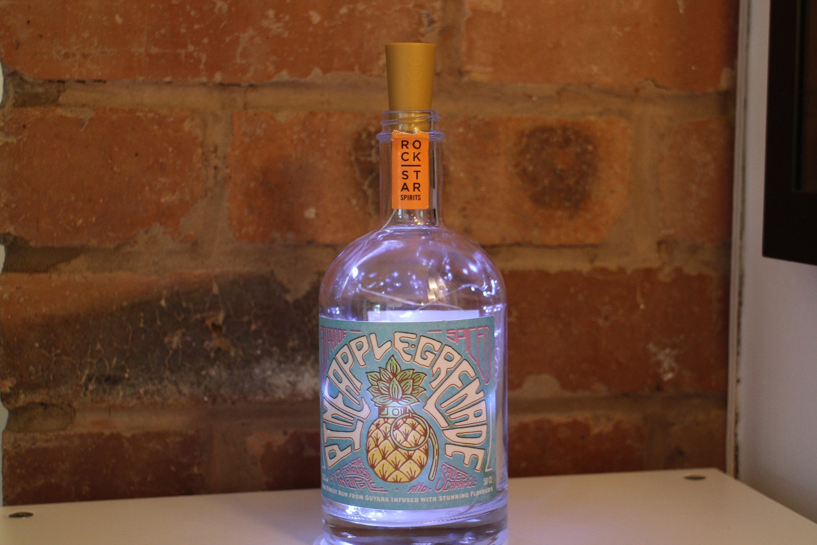 Pineapple Grenade Rum Bottle Lamp 20 LED Lights Upcycled | Etsy