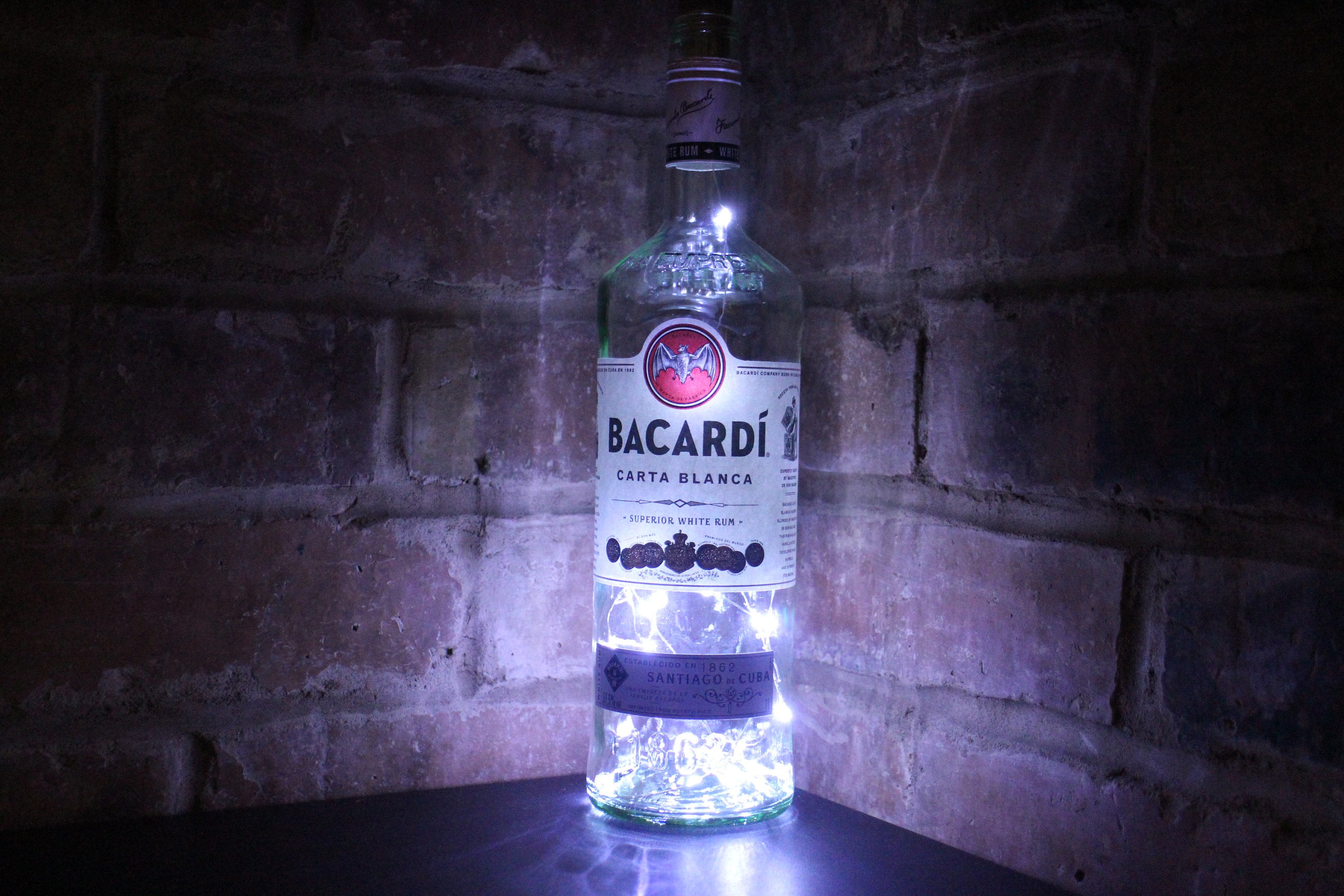 Bacardi Rum 1 Litre Liquor Bottle Lamp 20 LED Lights | Etsy
