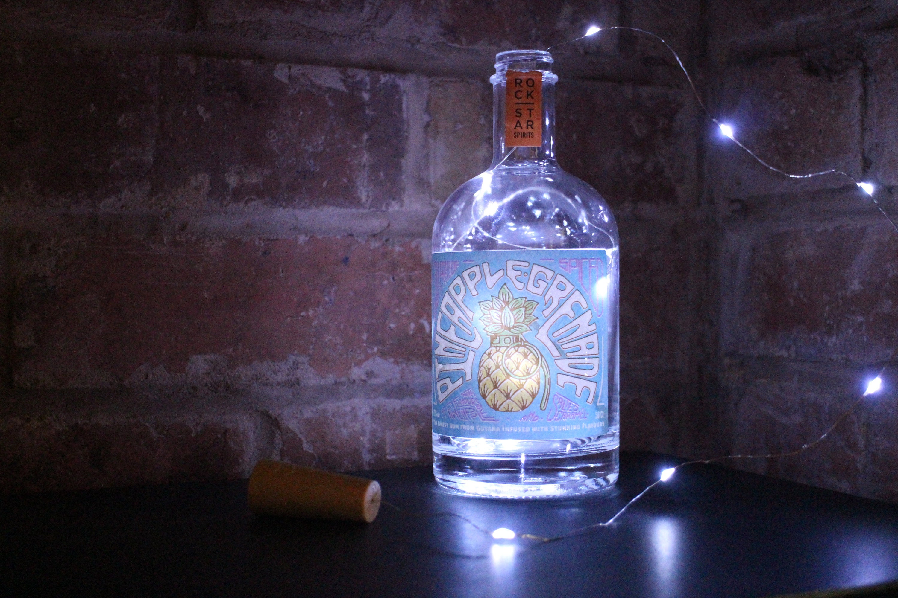 Pineapple Grenade Rum Bottle Lamp 20 LED Lights Upcycled | Etsy