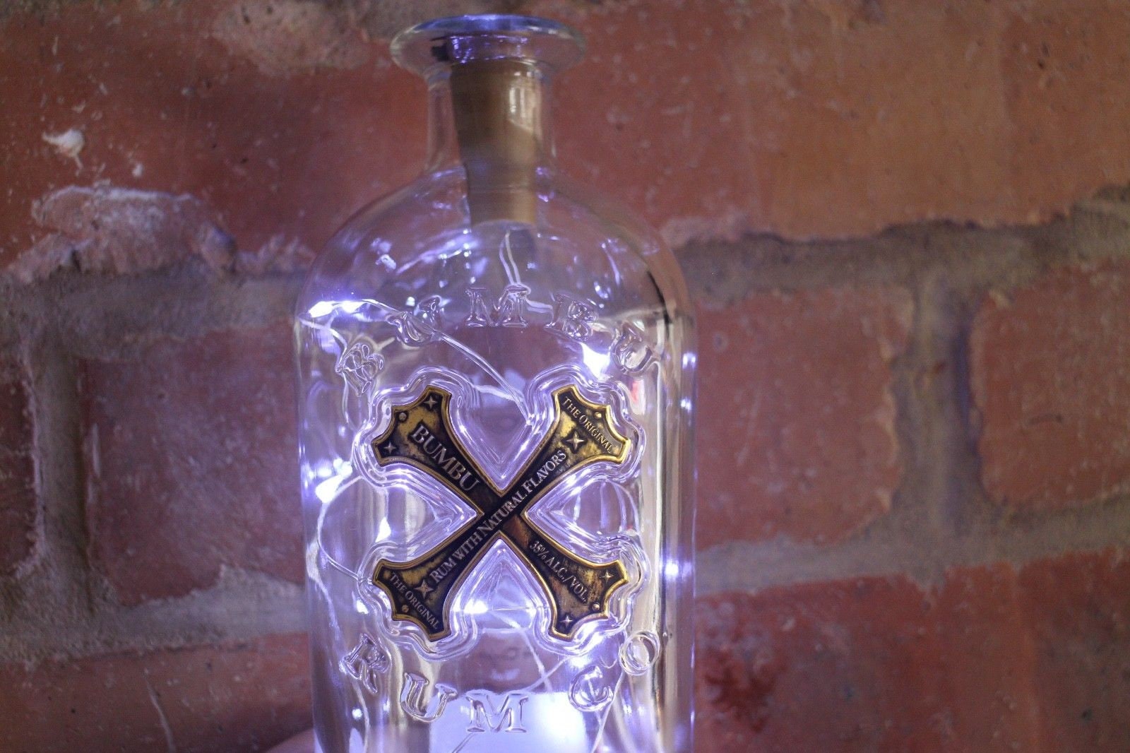 Bumbu Banana Rum Liquor Bottle Lamp- 20 LED Lights - Upcycled - Etsy