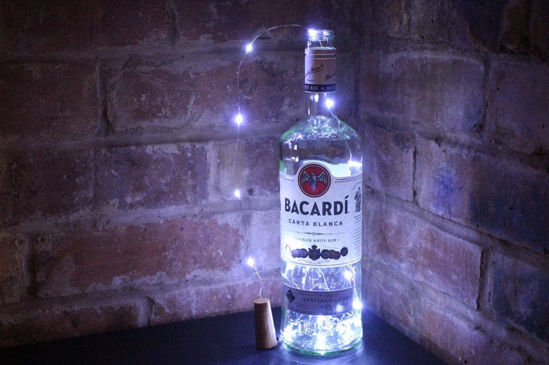 Bacardi Rum 1 Litre Liquor Bottle Lamp 20 LED Lights | Etsy