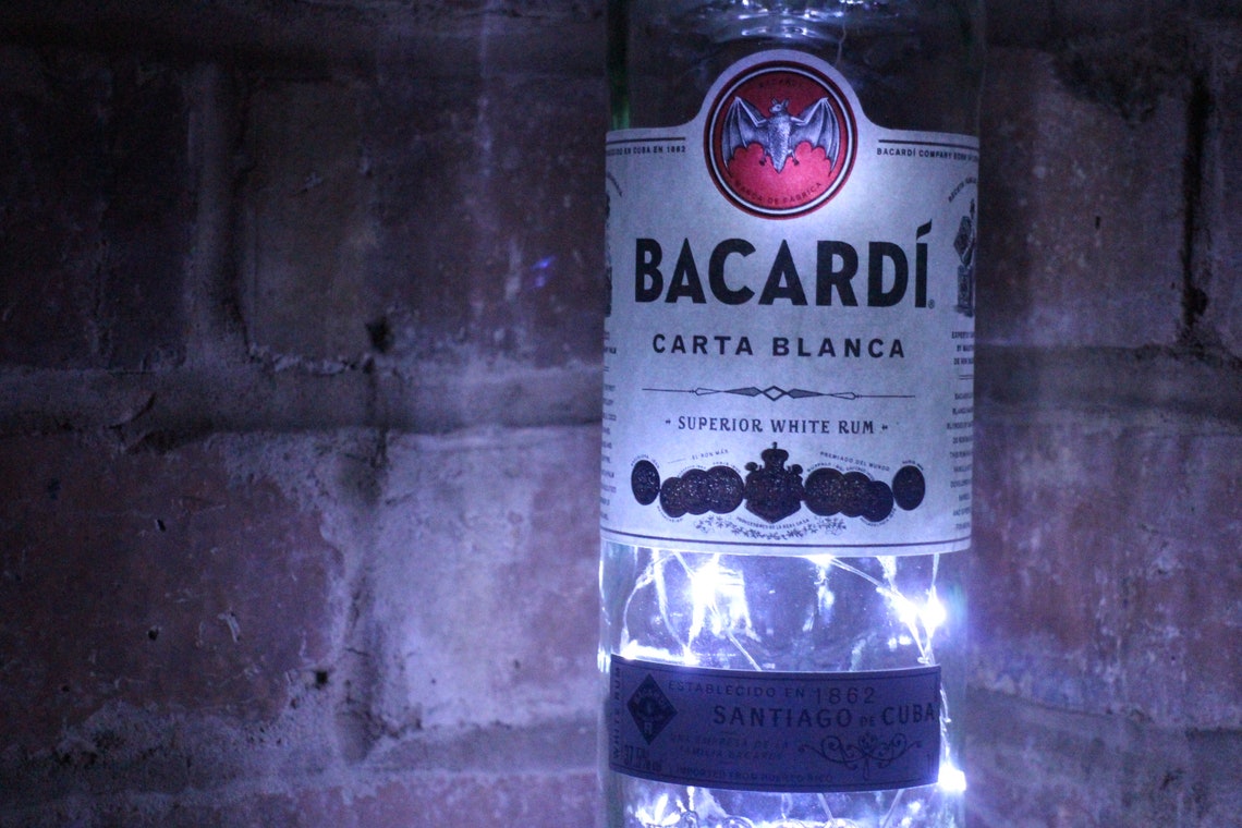 Bacardi Rum 1 Litre Liquor Bottle Lamp 20 LED Lights | Etsy