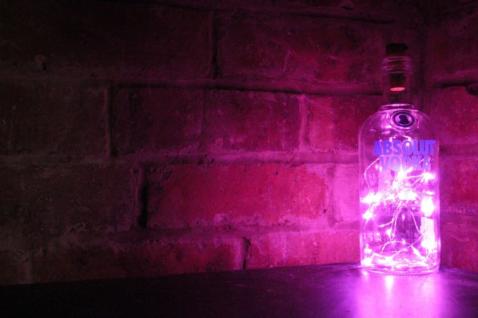 Absolut Vodka Bottle Lamp 20 LED Lights Upcycled | Etsy