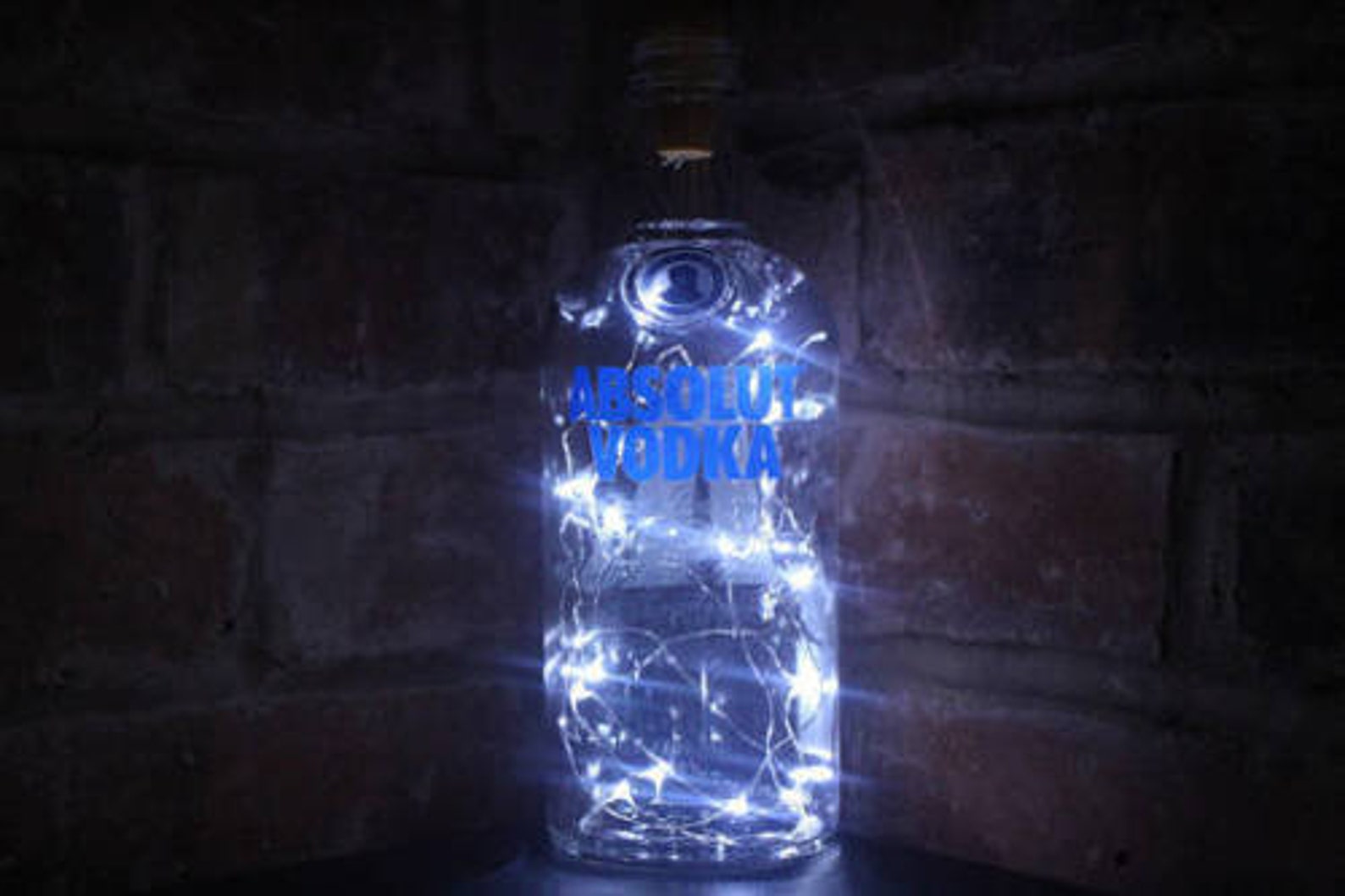 Absolut Vodka Bottle Lamp 20 LED Lights Upcycled | Etsy