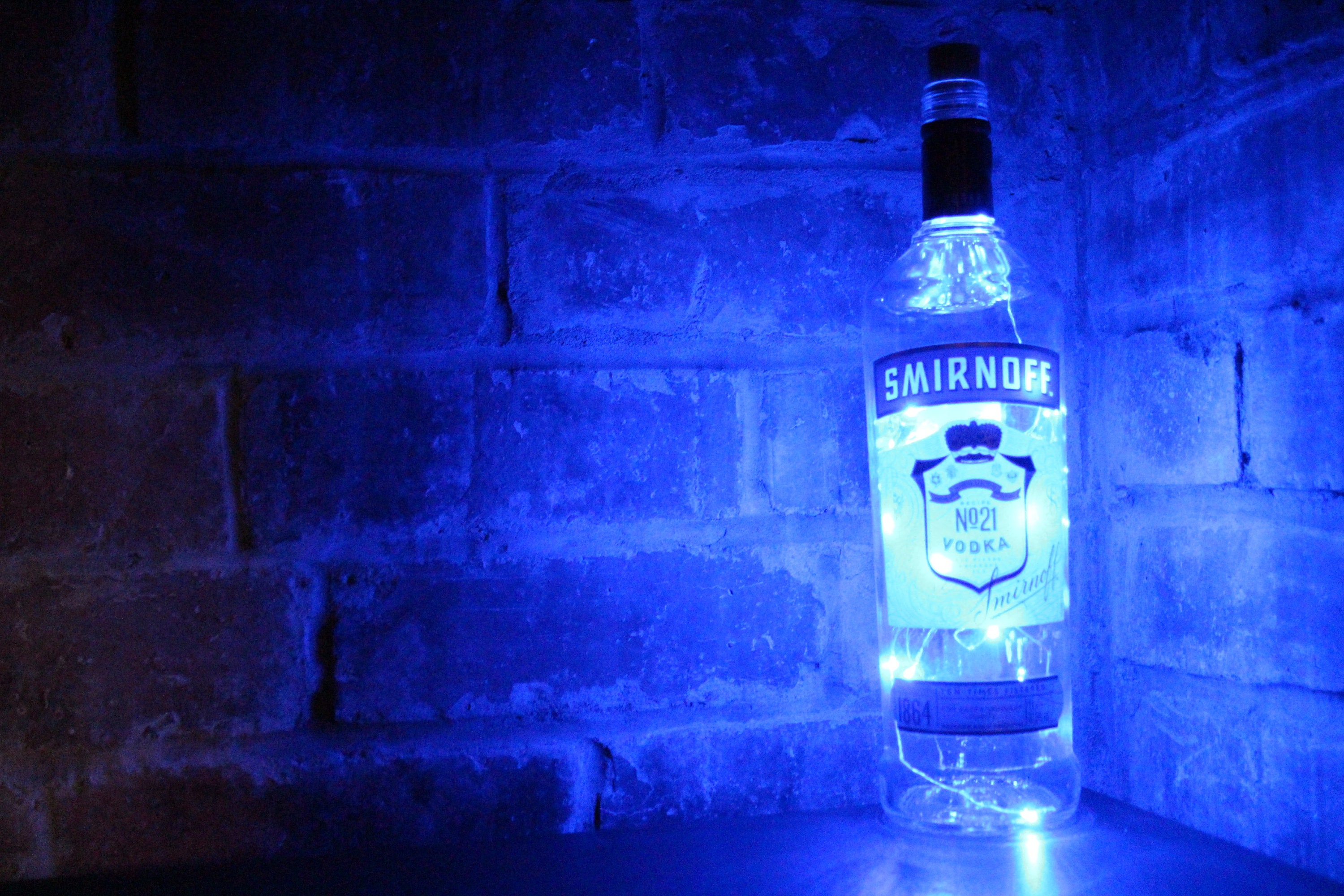 Smirnoff Red Vodka Bottle Lamp 20 LED Lights Upcycled Man | Etsy