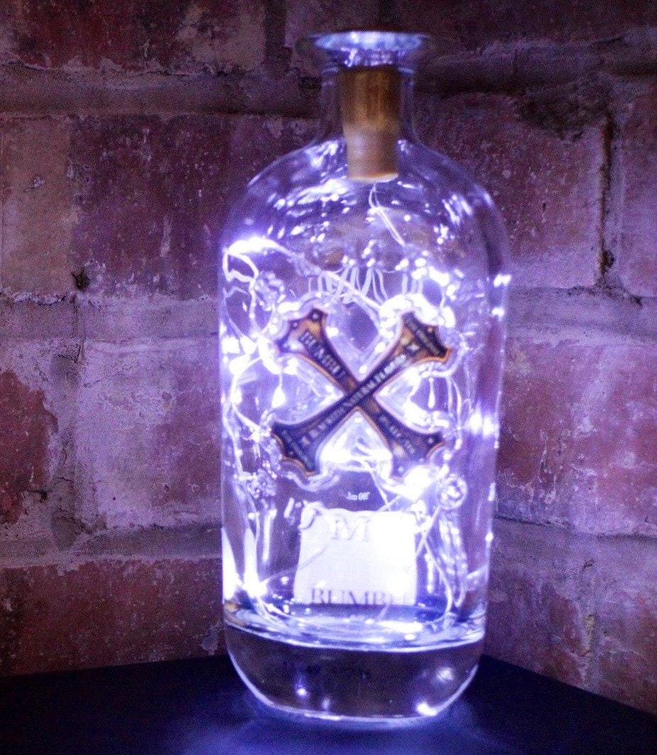Bumbu Banana Rum Liquor Bottle Lamp- 20 LED Lights - Upcycled - Etsy