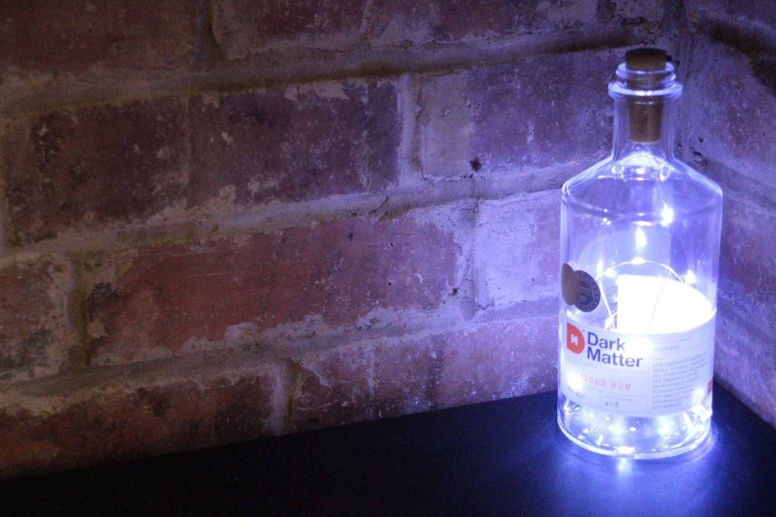 Dark Matter Rum Liquor Bottle Lamp 20 LED Lights Upcycled - Etsy