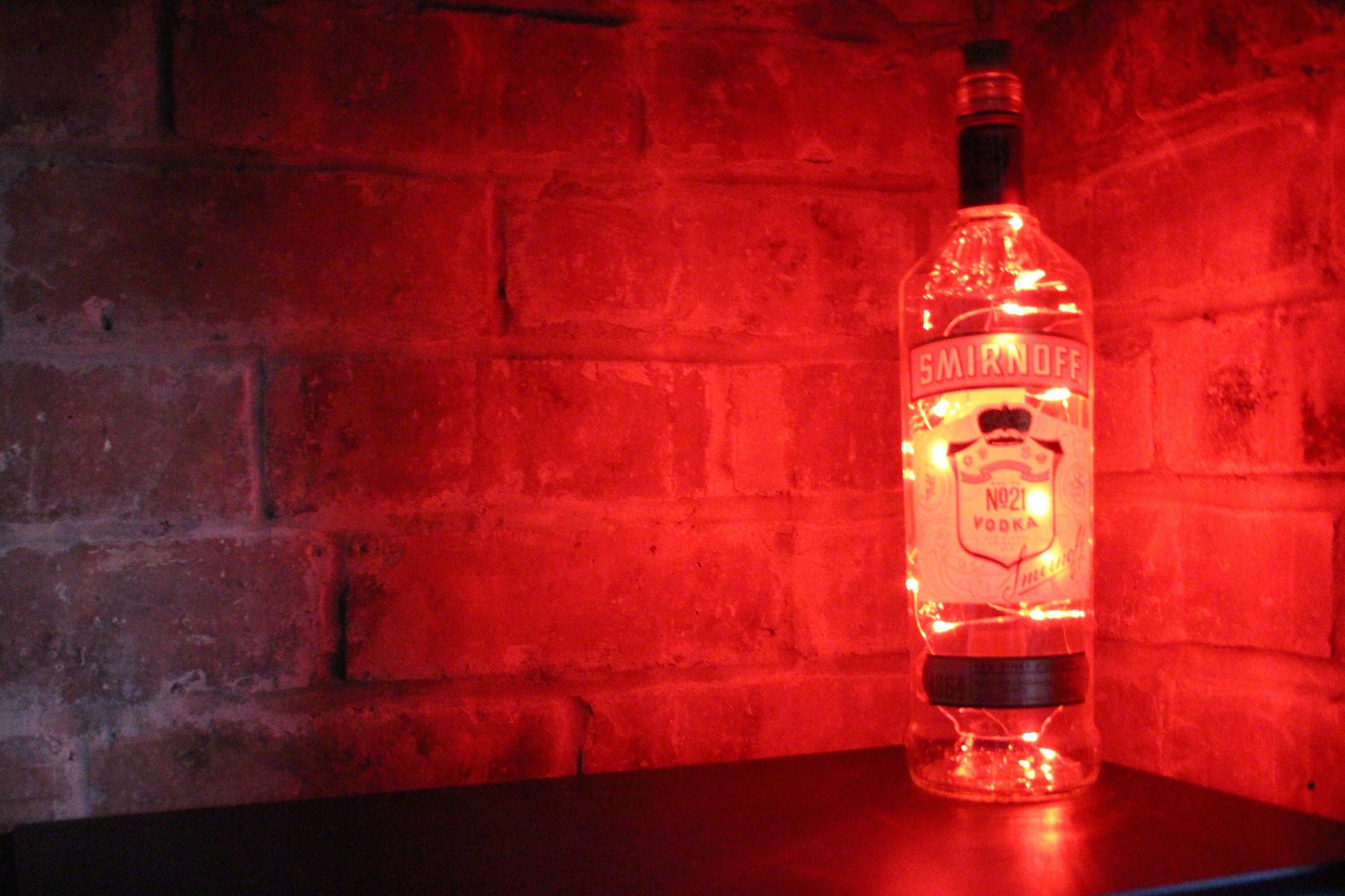 Smirnoff Red Vodka Bottle Lamp 20 LED Lights Upcycled Man | Etsy