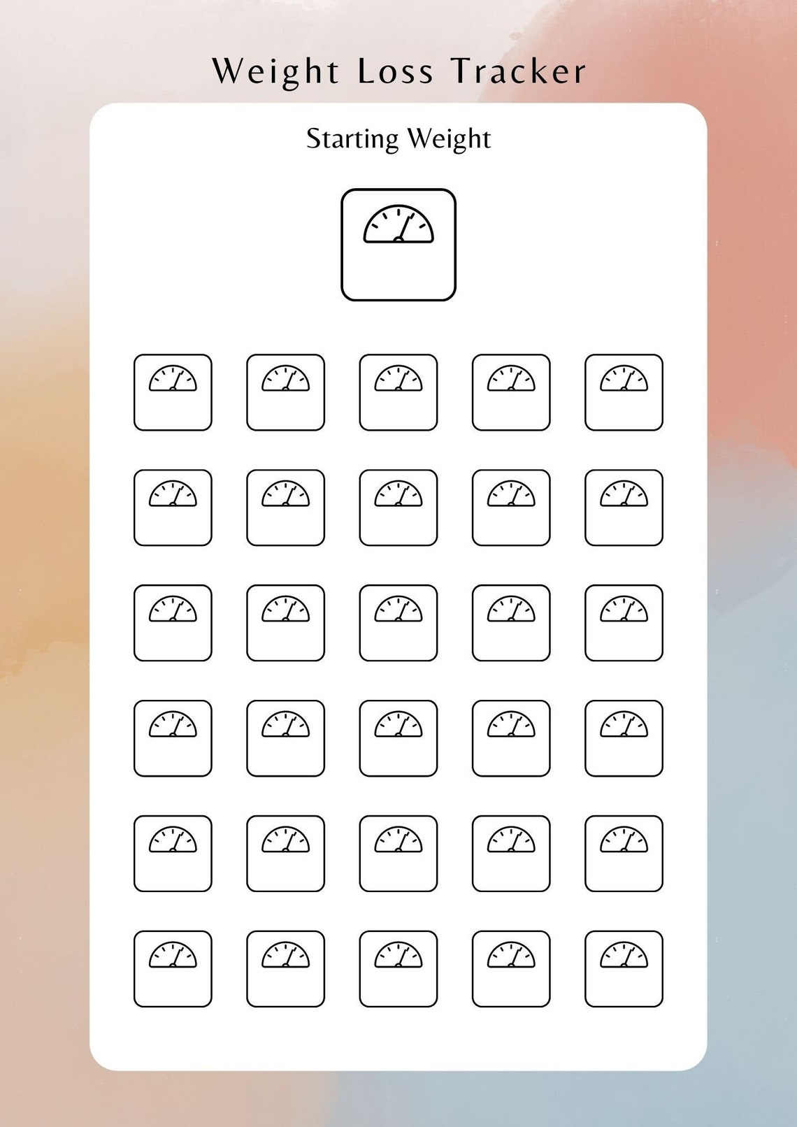 Printable Weight Loss Tracker, Digital Weight Loss Tracker, Weight Loss ...