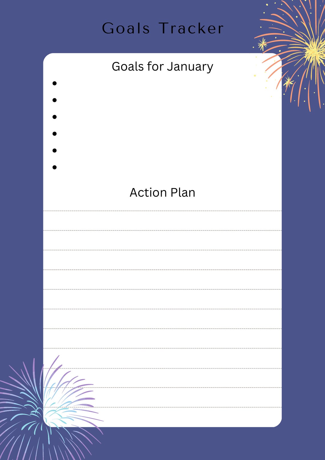 BUNDLE: Printable Goals Tracker Journal, Digital Goals Tracker, Goals ...