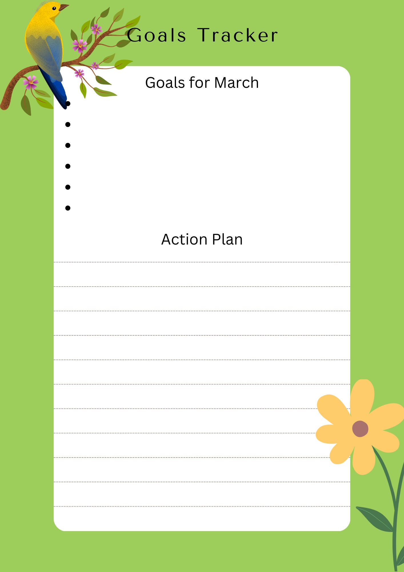 BUNDLE: Printable Goals Tracker Journal, Digital Goals Tracker, Goals ...