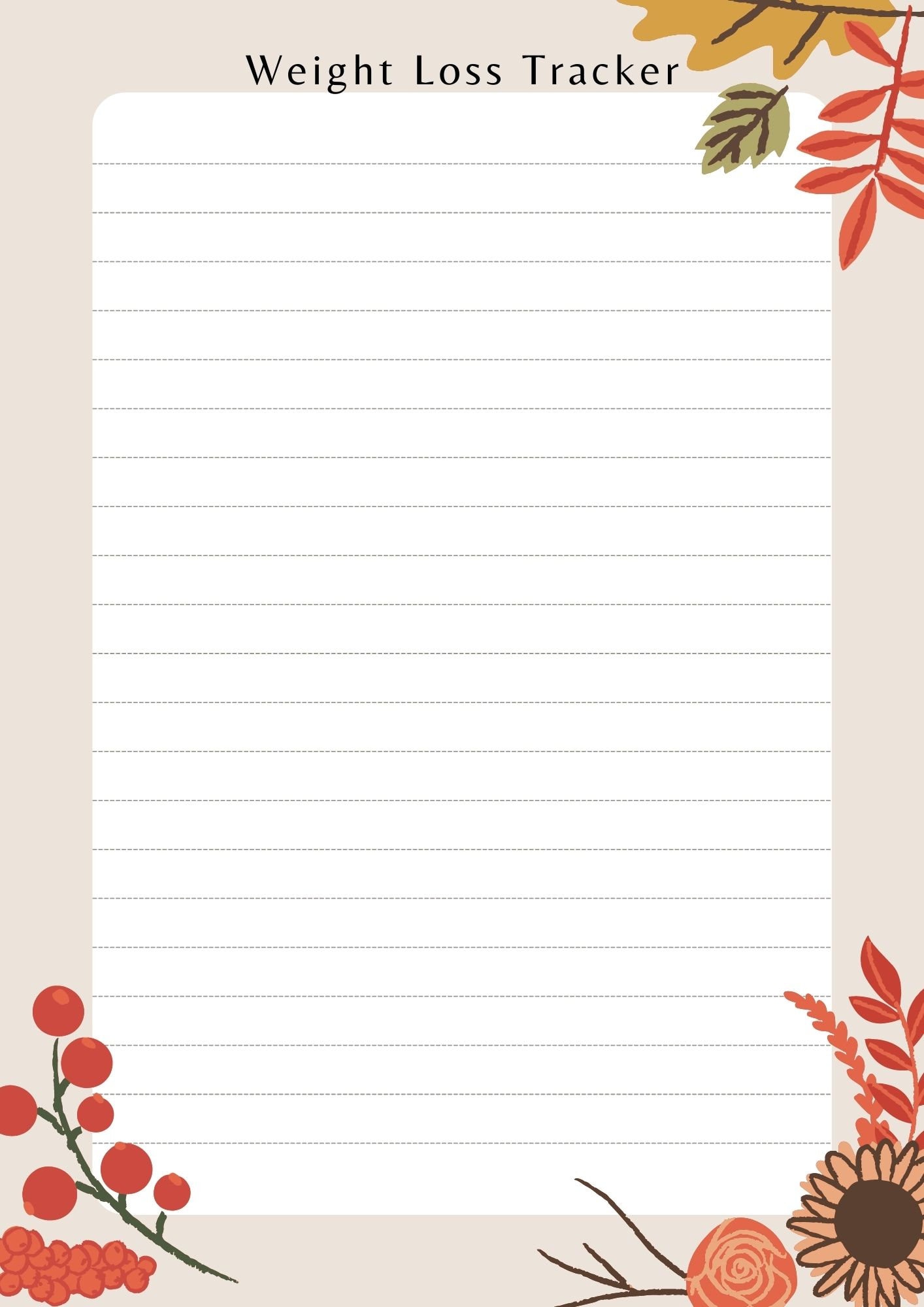 BUNDLE: Printable Weight Loss Tracker Journal With Notes, Digital ...