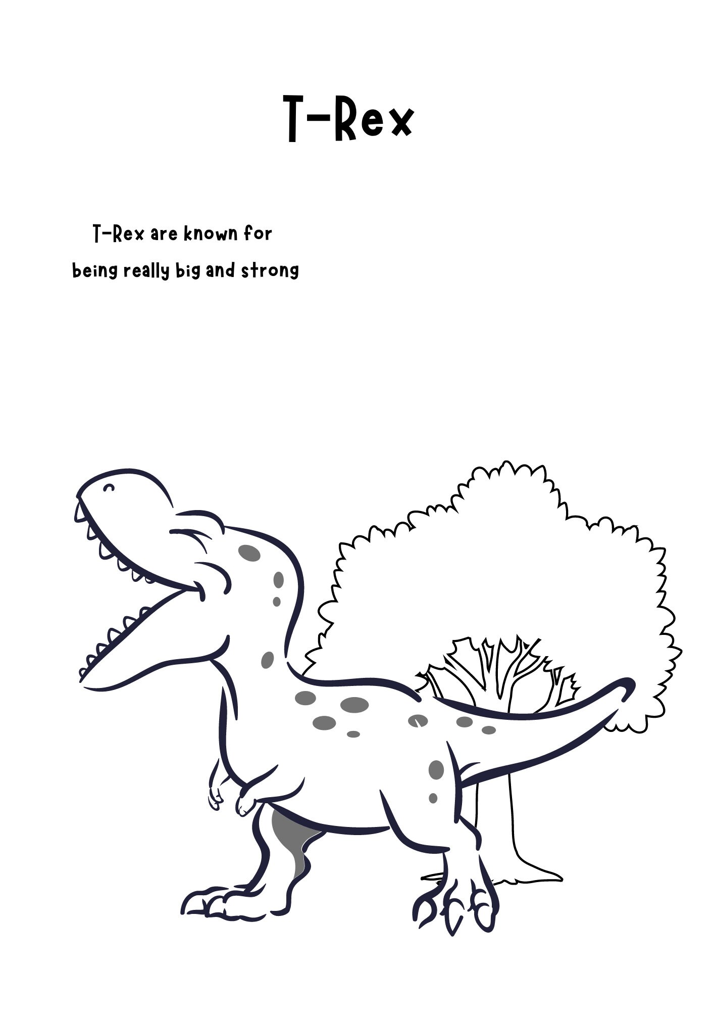 Digital Printable Dinosaur Coloring Book, Printable Coloring Book for ...