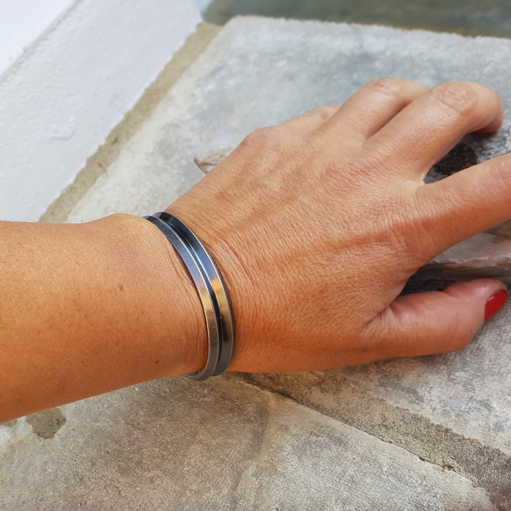 Mens Bracelet. Gift for Him. Mens Bangle. Man Silver Bracelet. | Etsy