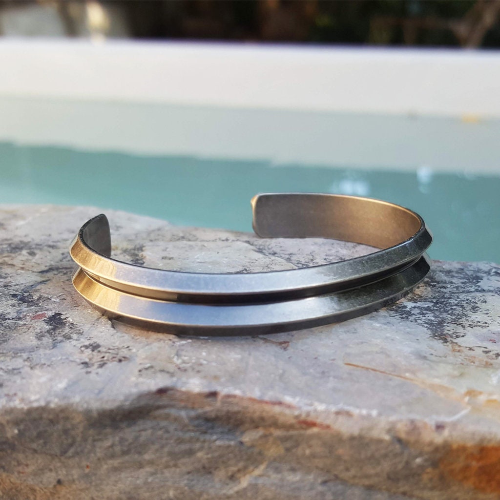 Mens Bracelet. Gift for Him. Mens Bangle. Man Silver Bracelet. | Etsy