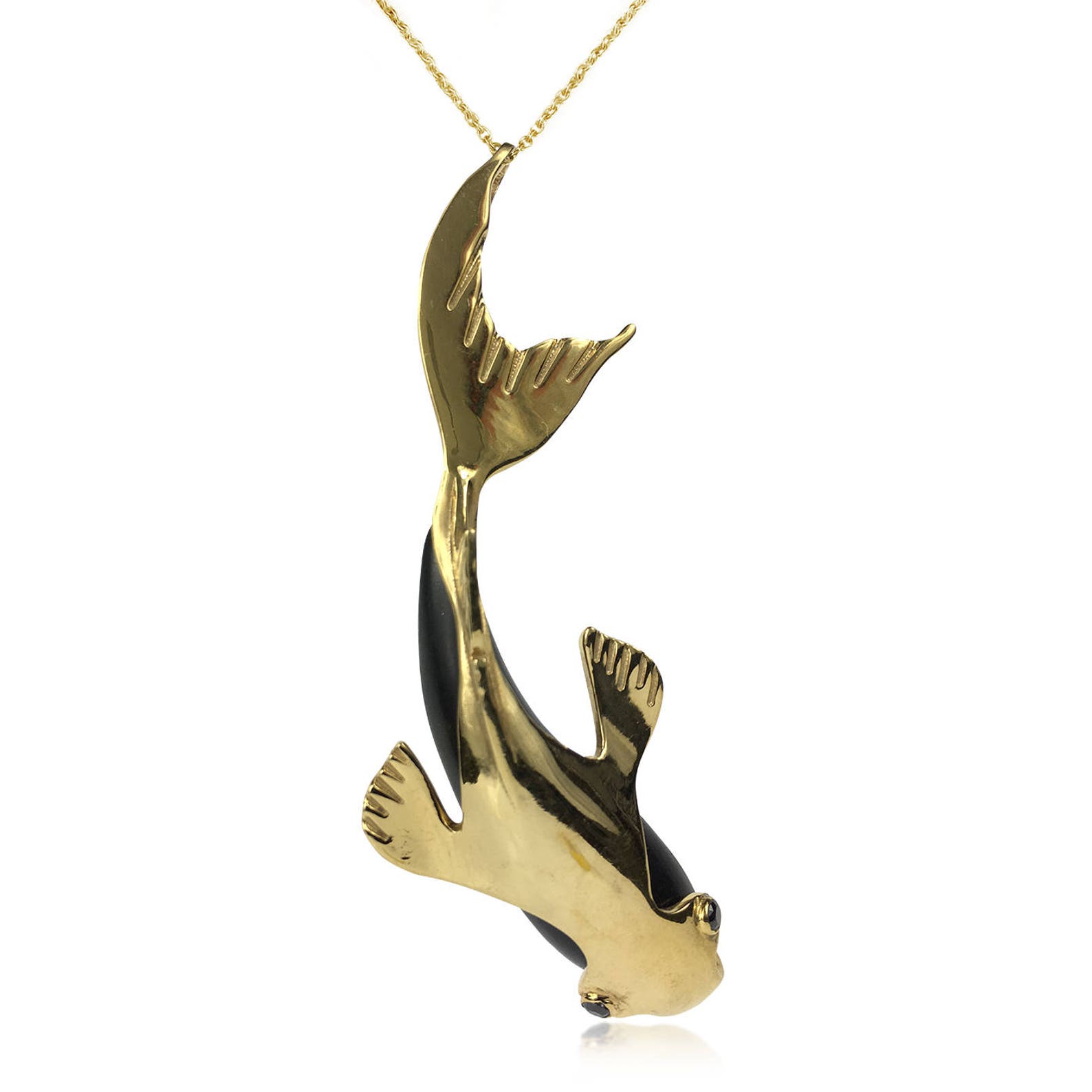Gold Necklace. Koi Fish Pendant. Women Statement Necklace. - Etsy