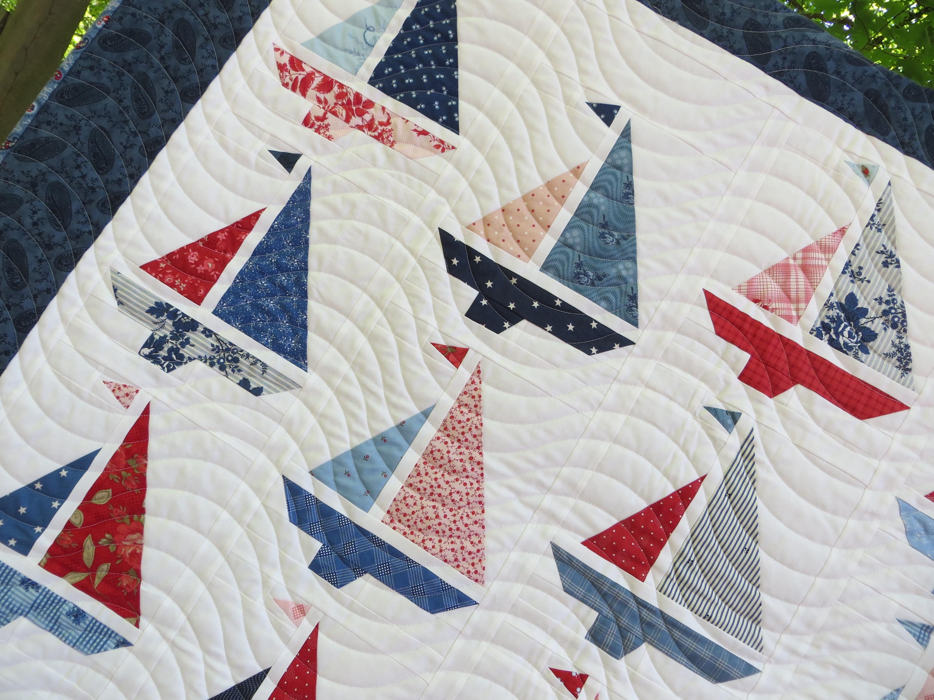 Boat Day - Nautical Quilt in Red, White and Blue - Etsy
