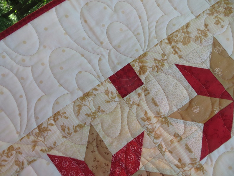 Hamptons Lap Quilt Red, White and Tan - Etsy