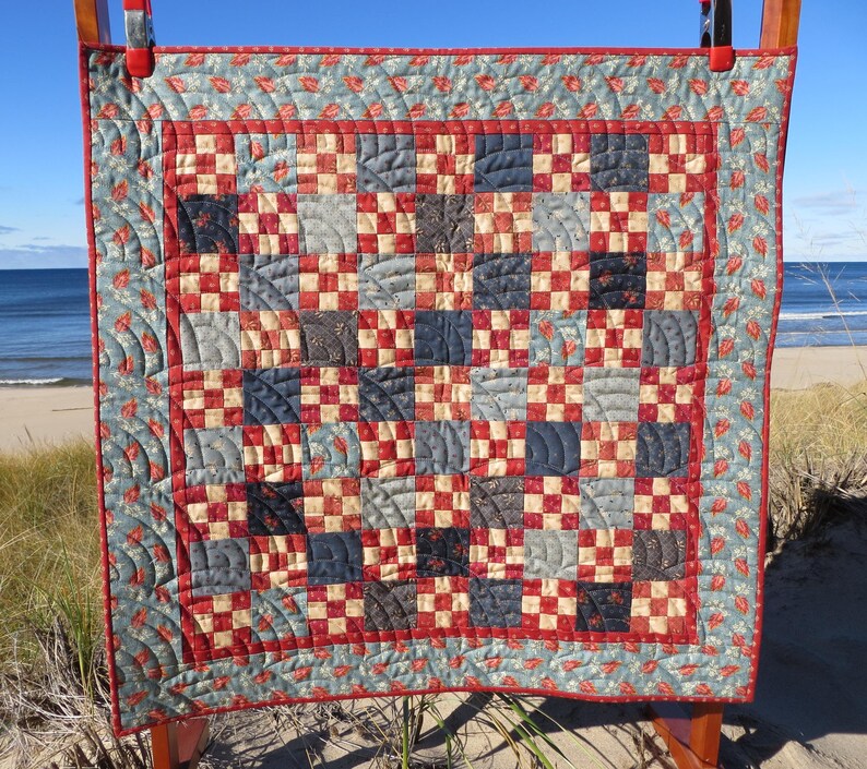 Nine Patch Chain Reproduction Accent Quilt - Etsy