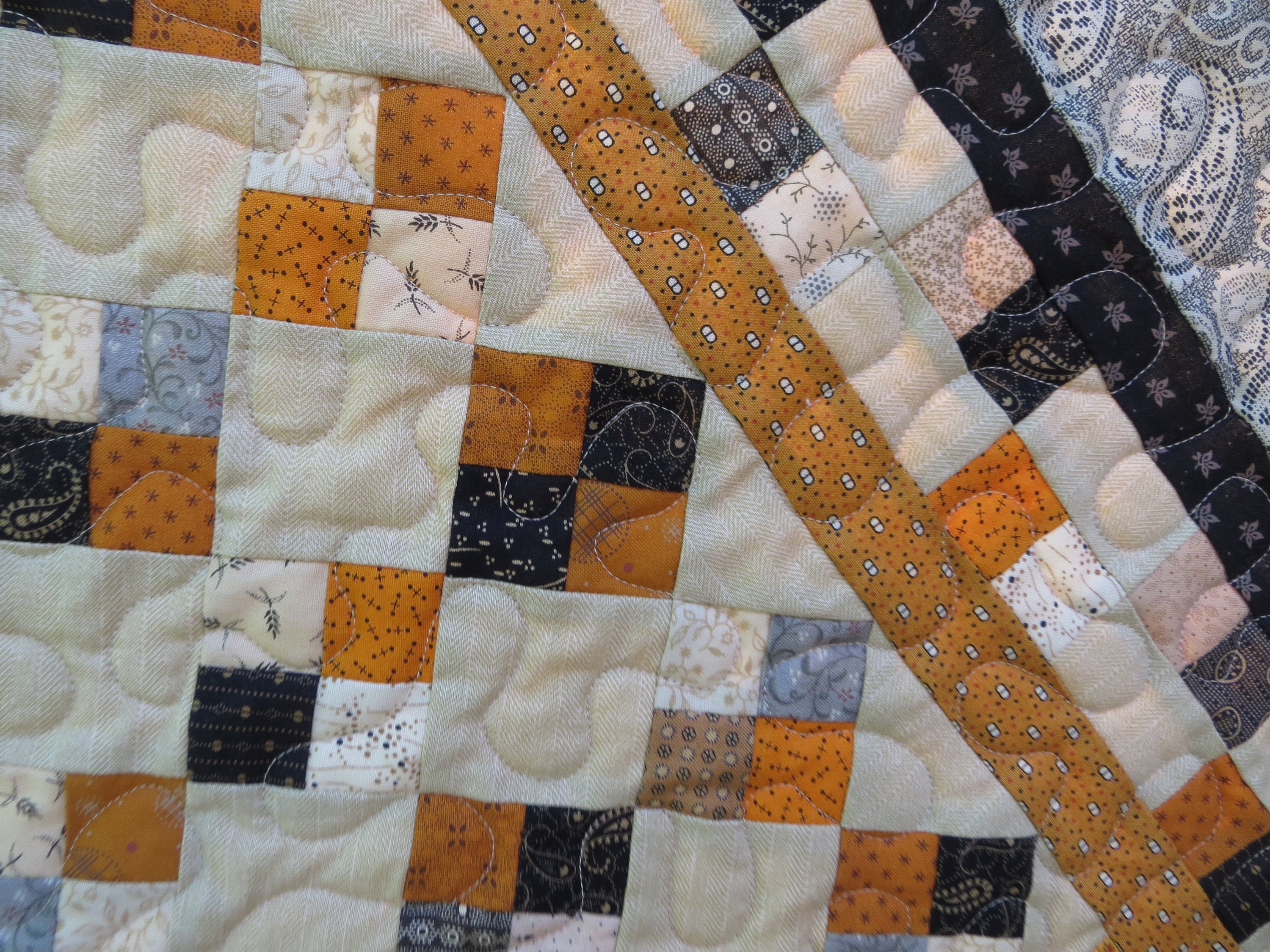Cheddar and Black 4-patch Scrappy Lap Quilt - Etsy