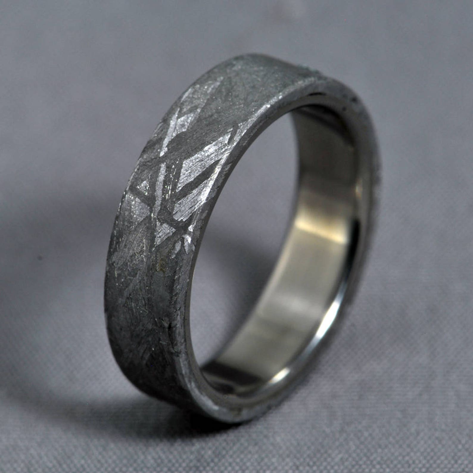 Gibeon Meteorite Ring Meteorite Titanium Wedding Ring - Etsy UK