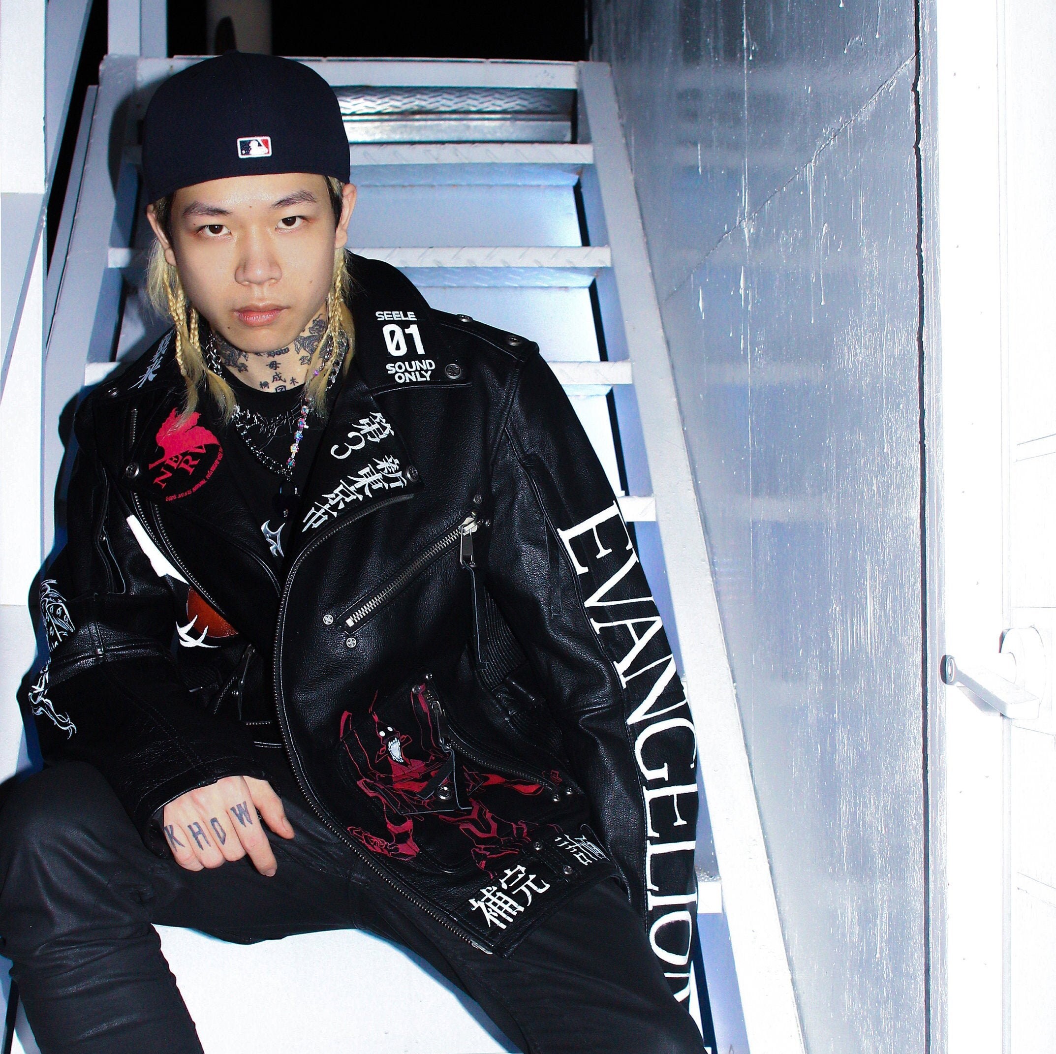 Mega Treasure Custom Hand Painted Leather Jacket.neon Genesis ...