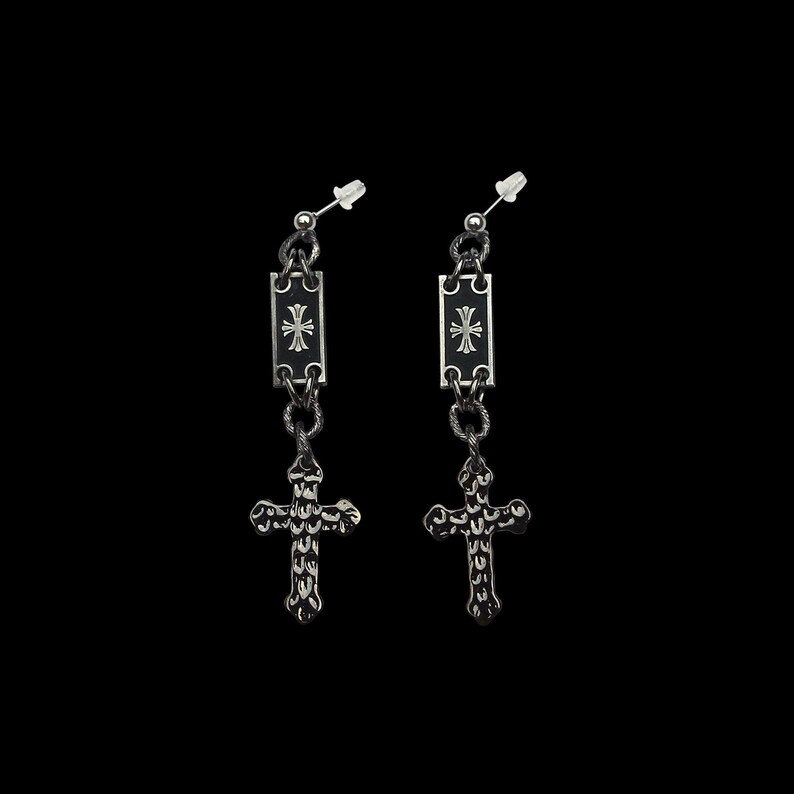 Mega Treasure Gothic Cross Earrings - Etsy