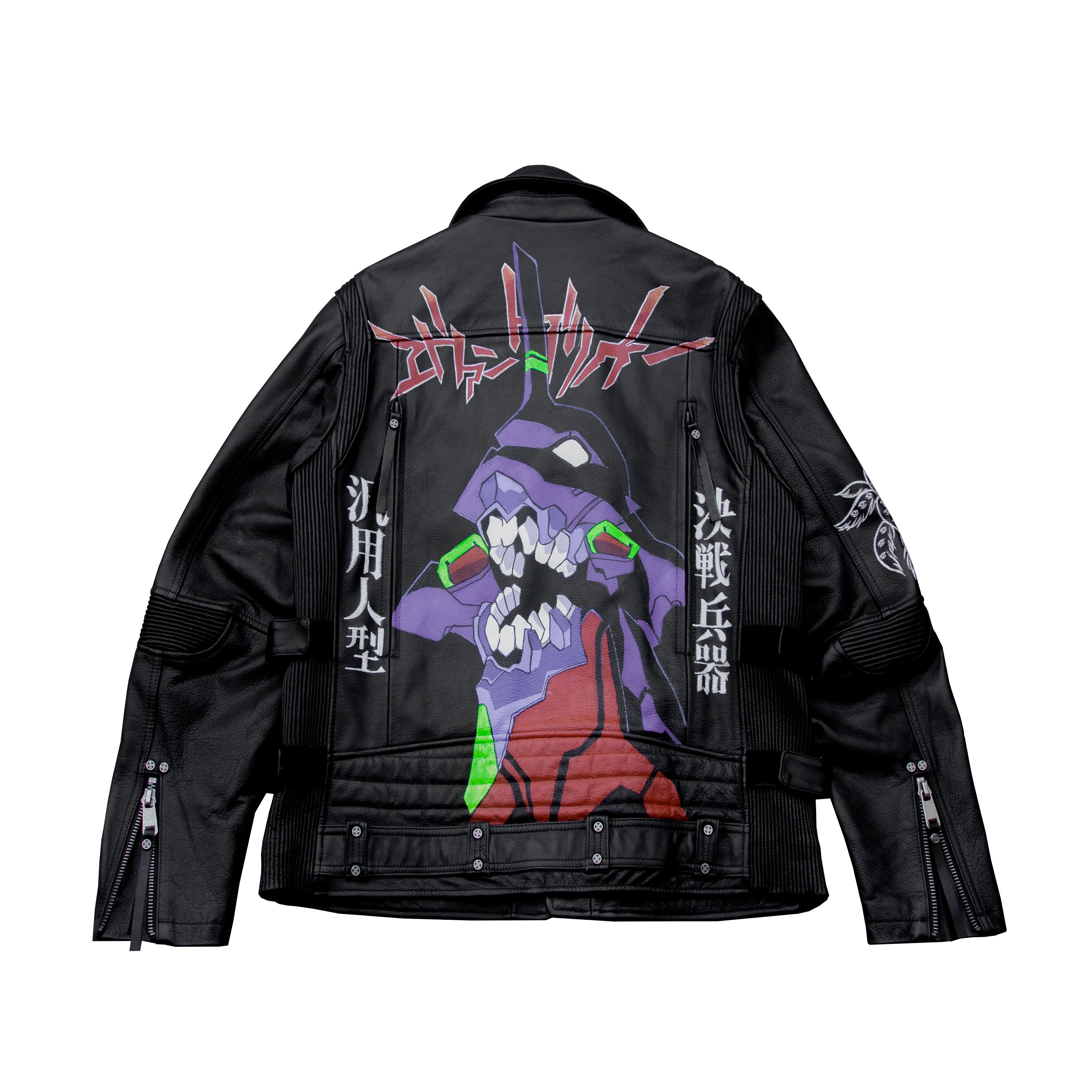 Mega Treasure Custom Hand Painted Leather Jacket.neon Mega Treasure Custom Hand Painted Leather Jacket.neon