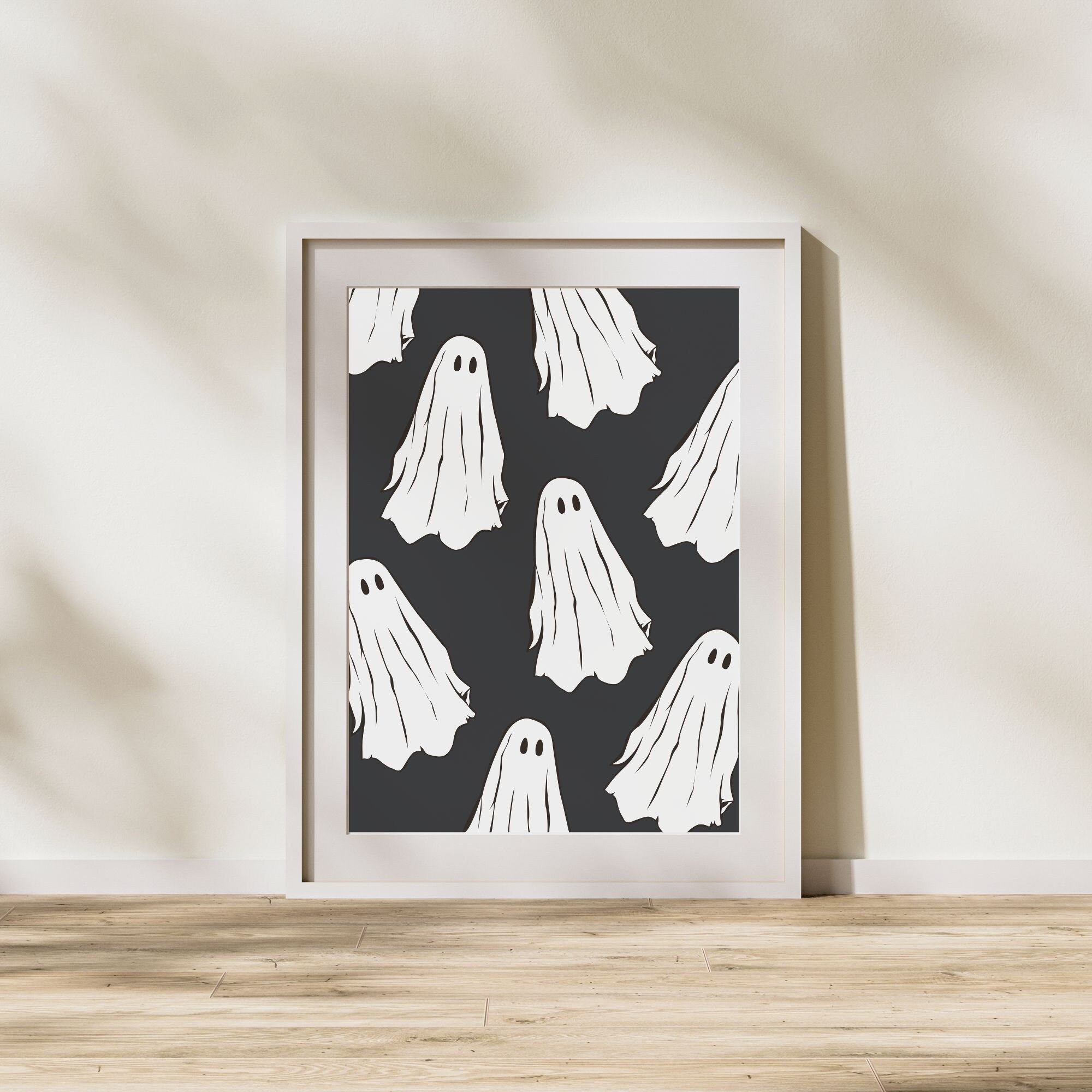 Halloween Sheet-ghost Printable Art, Cute Modern Ghost Art Print ...