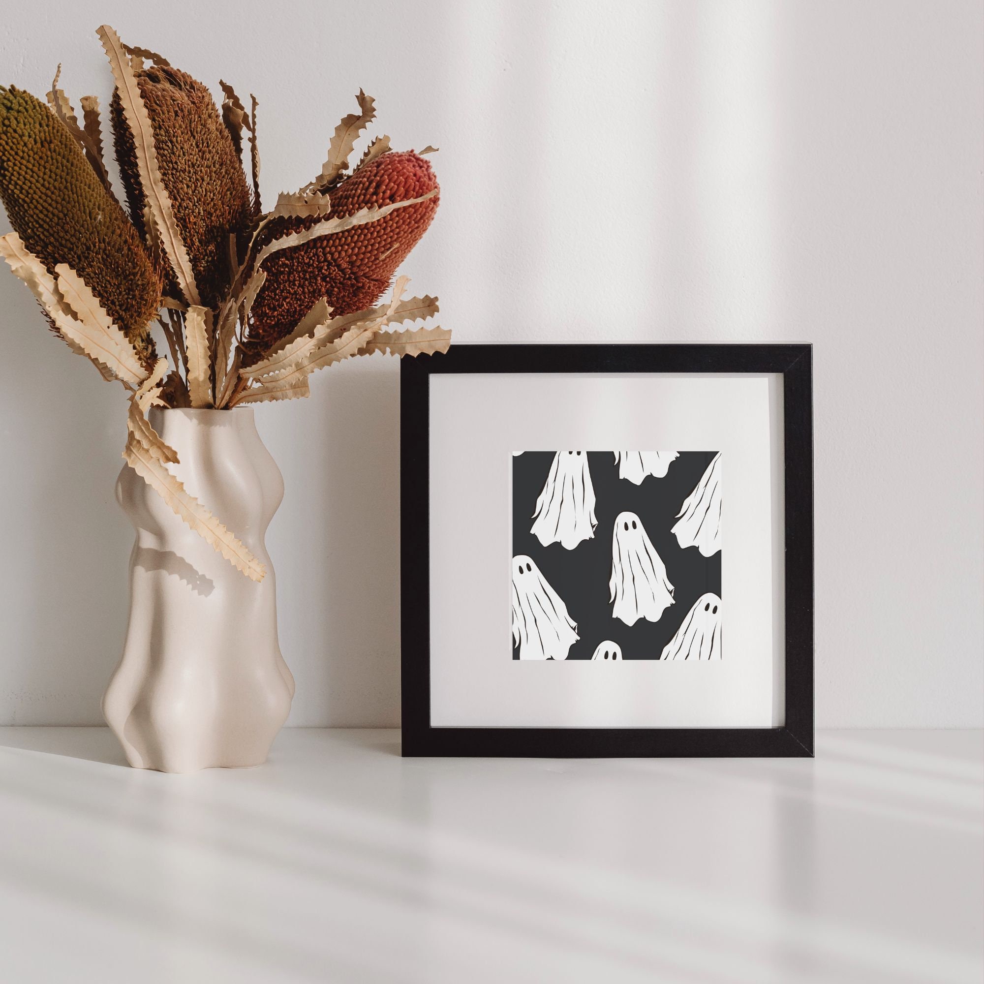 Halloween Sheet-ghost Printable Art, Cute Modern Ghost Art Print ...