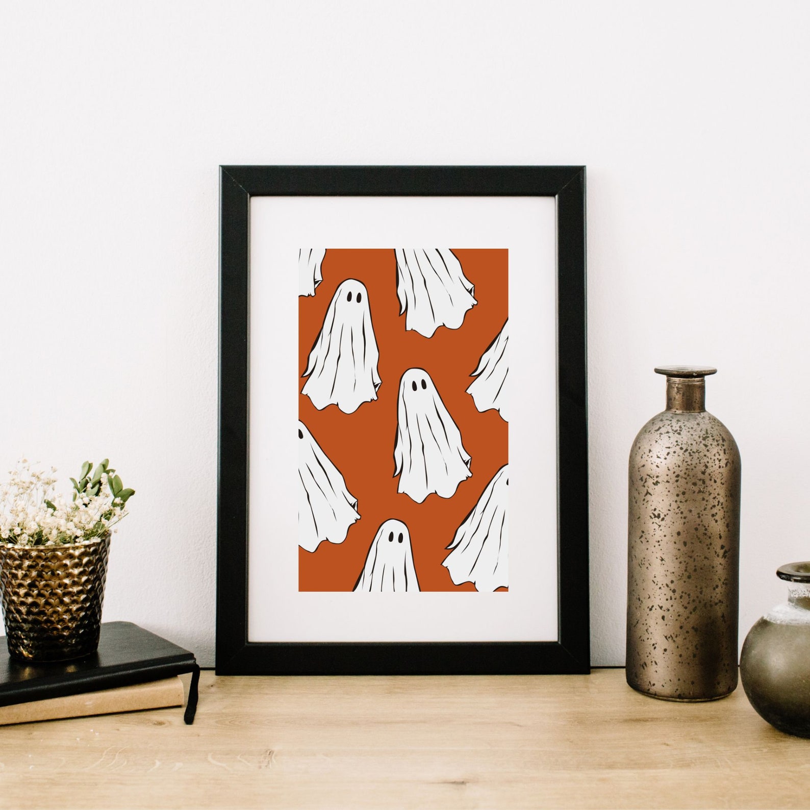 Fall Sheet Ghost Art Print Cute Ghost Pattern Halloween - Etsy