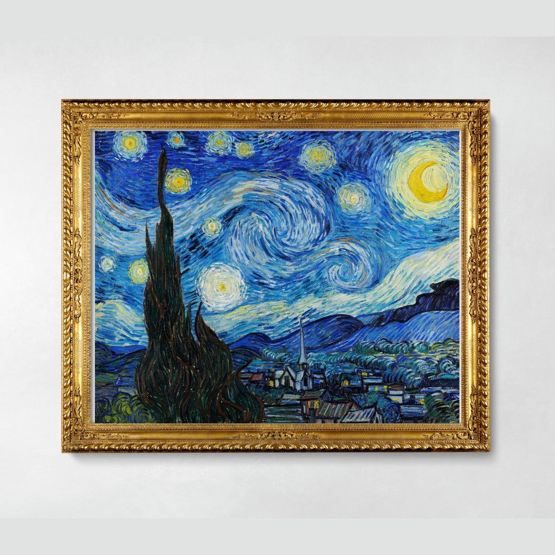 Starry Night Vincent Van Gogh Printable Art, Vintage Starry Night ...