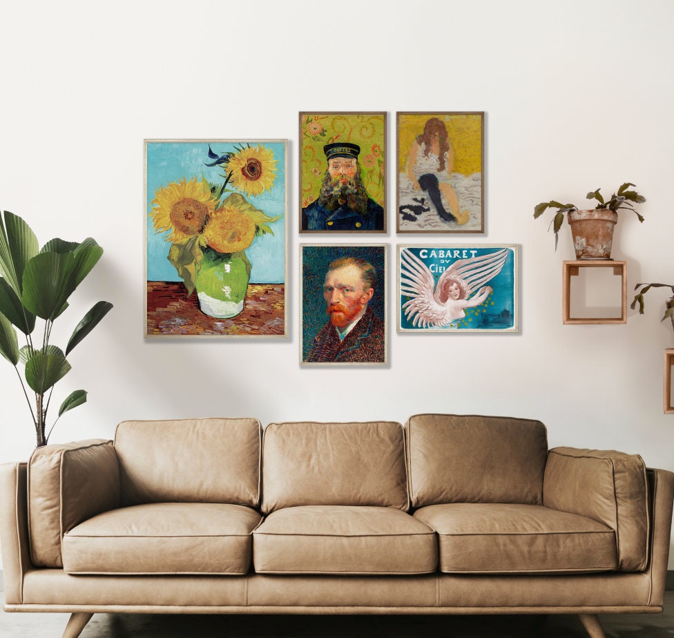 Set of 2 Van Gogh Printable Art, Van Gogh Colorful Vintage Art Print ...