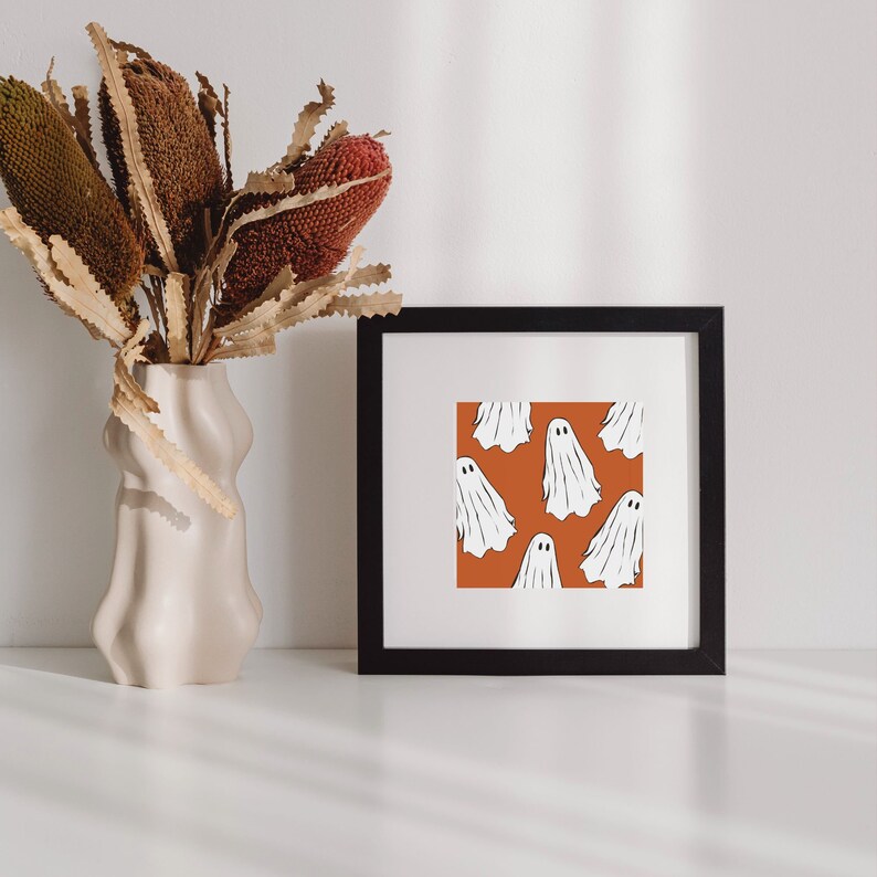 Fall Sheet Ghost Art Print Cute Ghost Pattern Halloween - Etsy