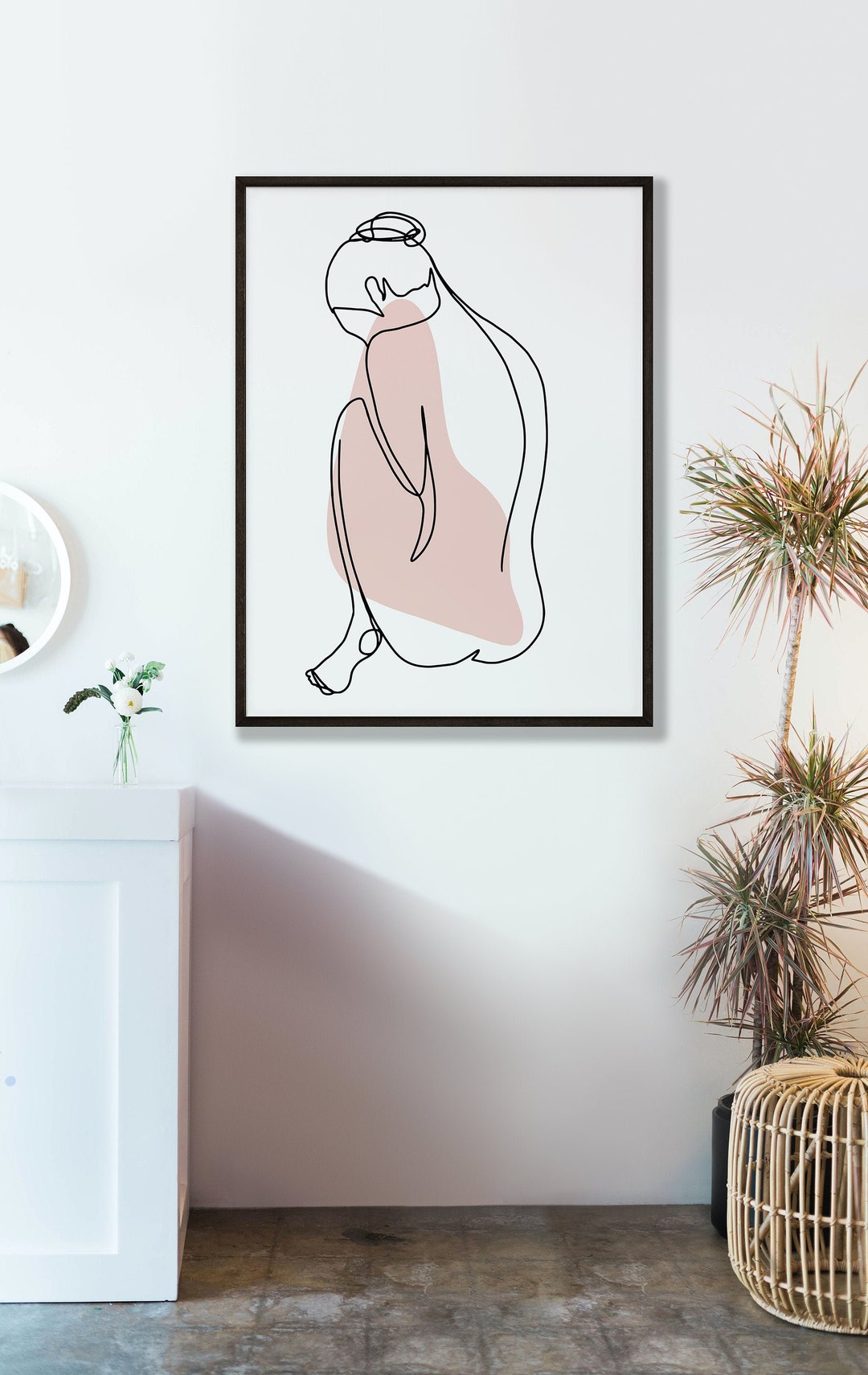 Minimalist Female Figure Line-art Digital Art Print // Sleek - Etsy