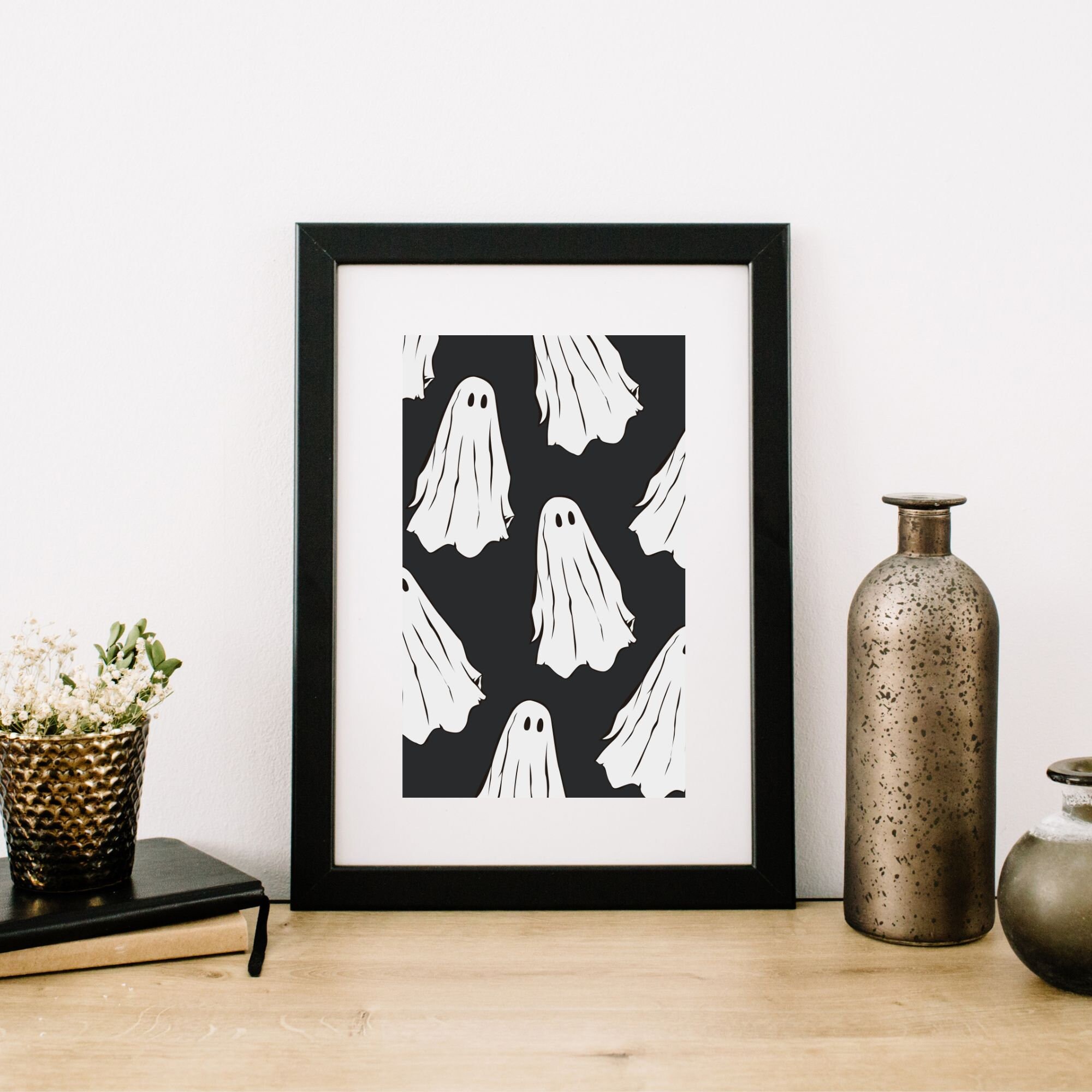 Halloween Sheet-ghost Printable Art, Cute Modern Ghost Art Print ...
