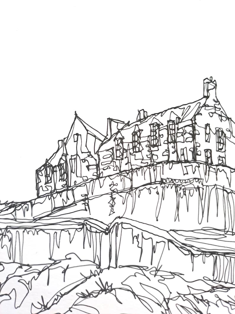 Edinburgh Castle, One-continuous-line Drawing - Etsy