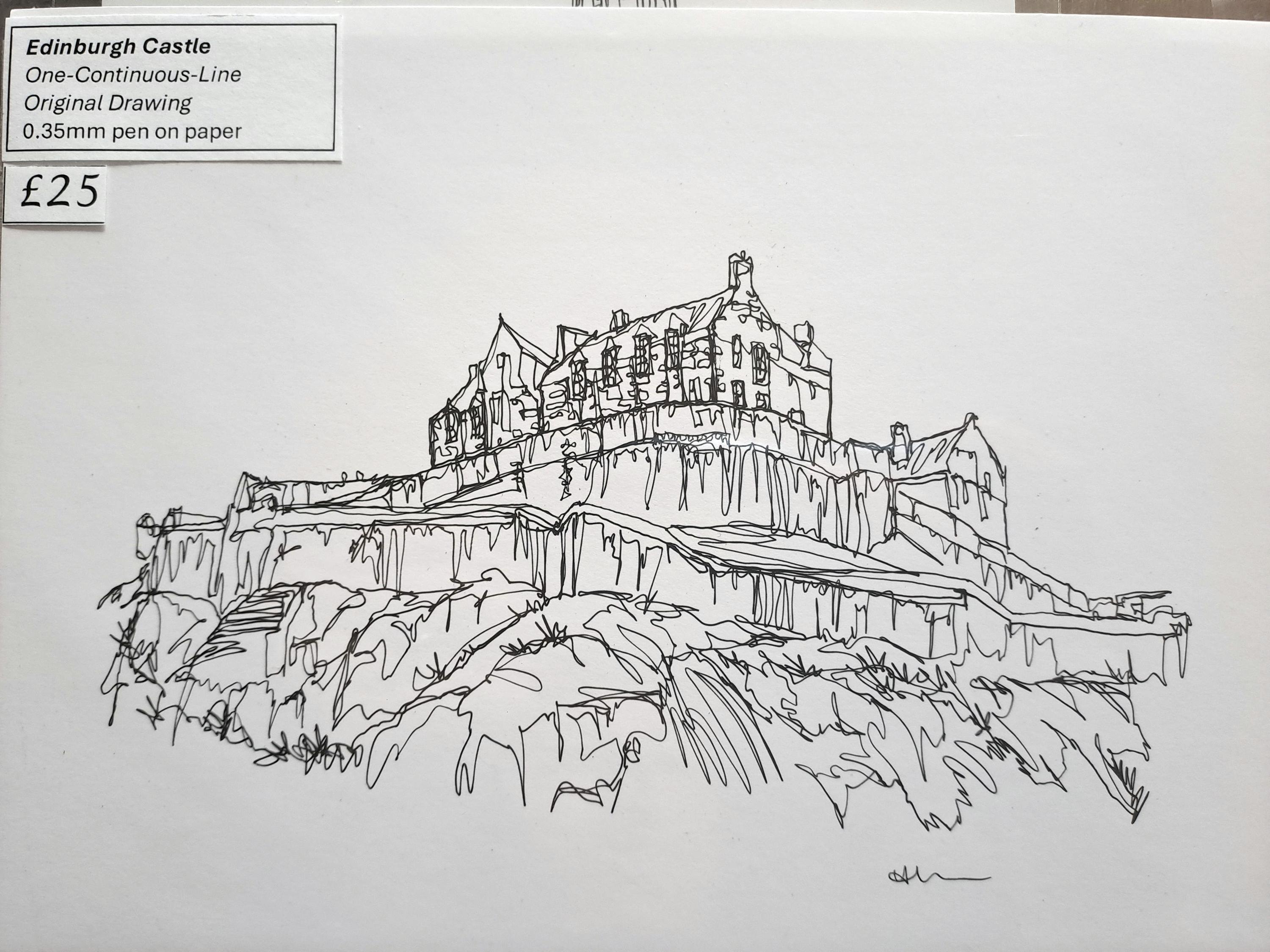 Edinburgh Castle, One-continuous-line Drawing - Etsy