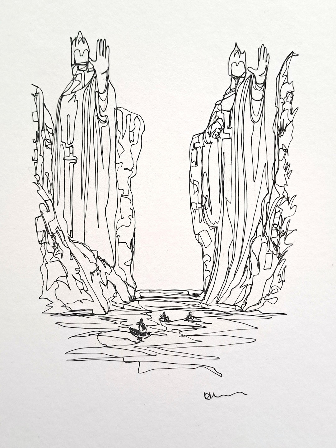 The Argonath One-continuous-line Drawing - Etsy