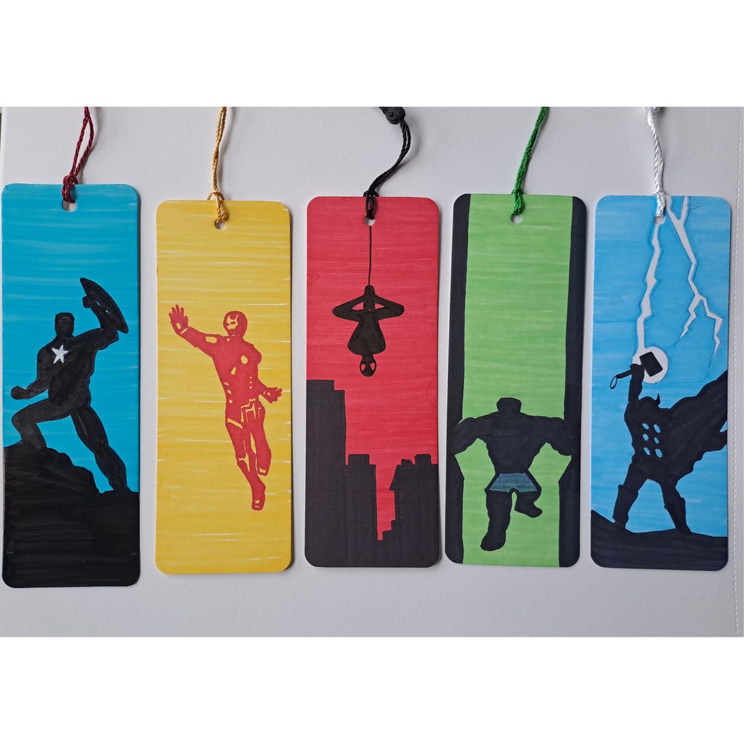 MARVEL BOOKMARKS X5 - Etsy