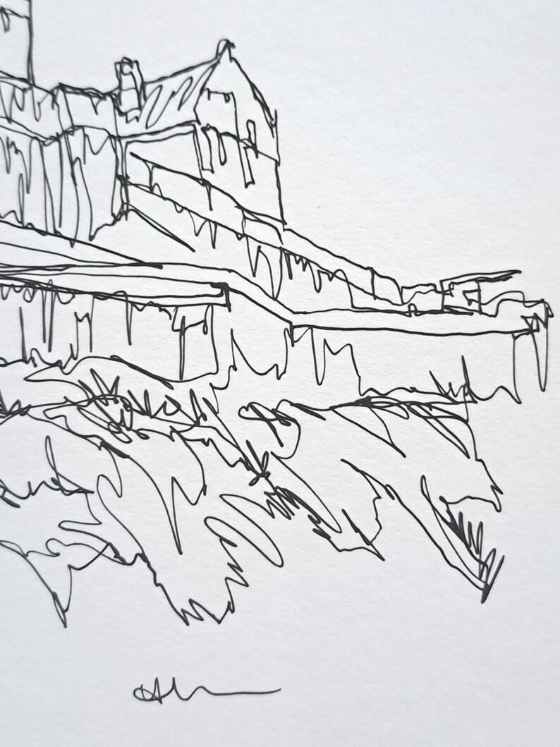 Edinburgh Castle, One-continuous-line Drawing - Etsy