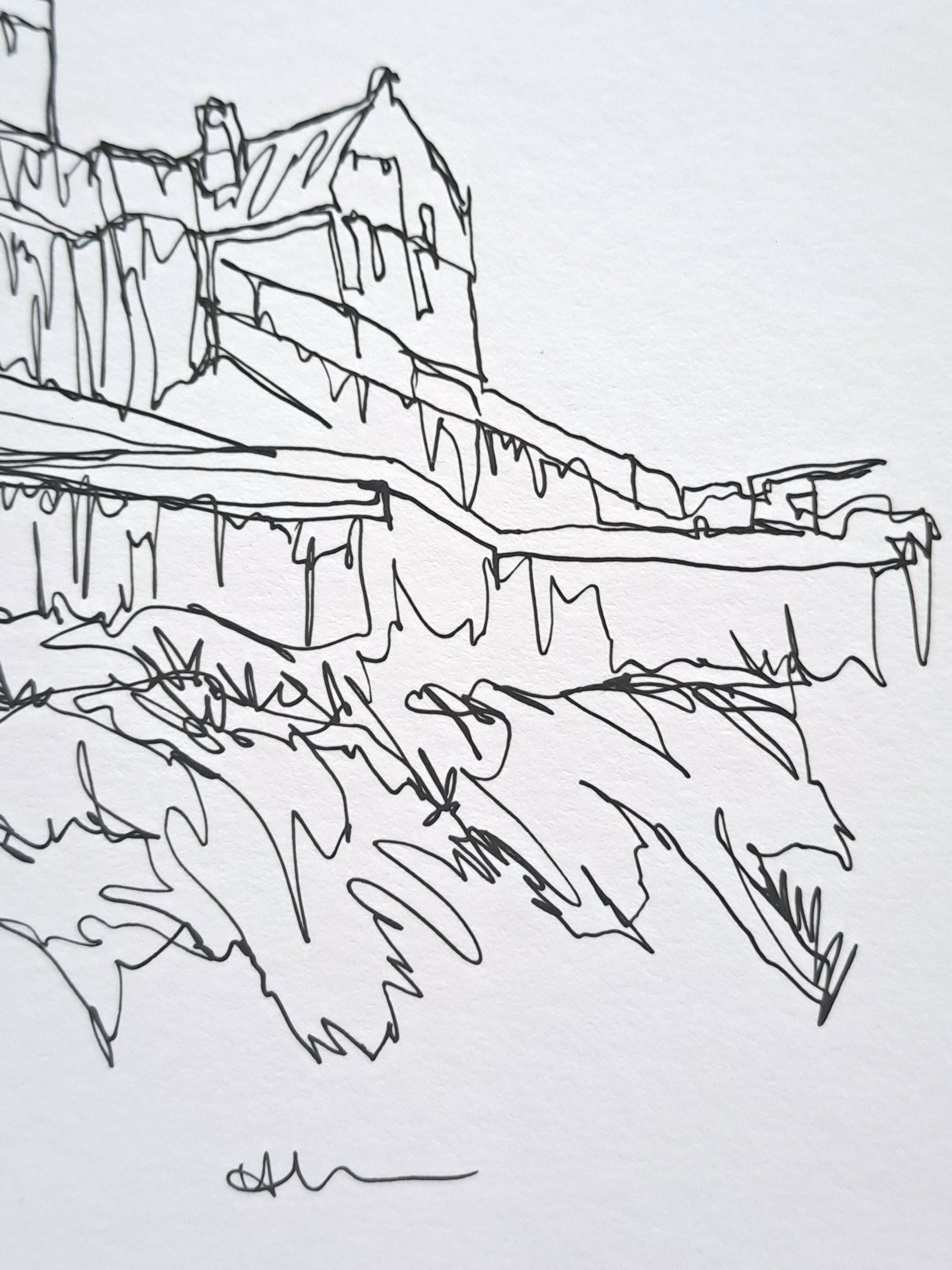 Edinburgh Castle, One-continuous-line Drawing - Etsy