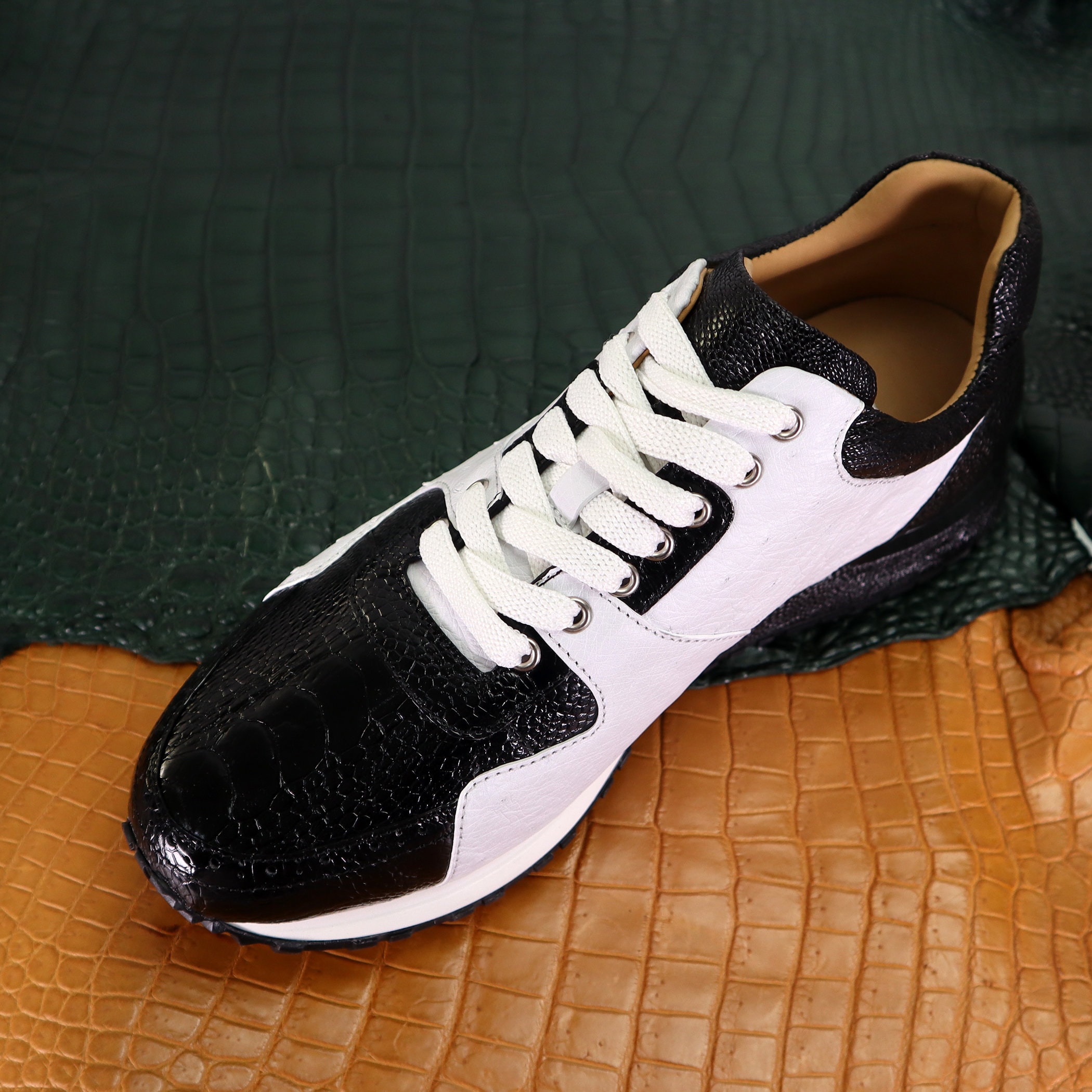 Genuine Ostrich Leather Men's Shoes White Black Ostrich - Etsy